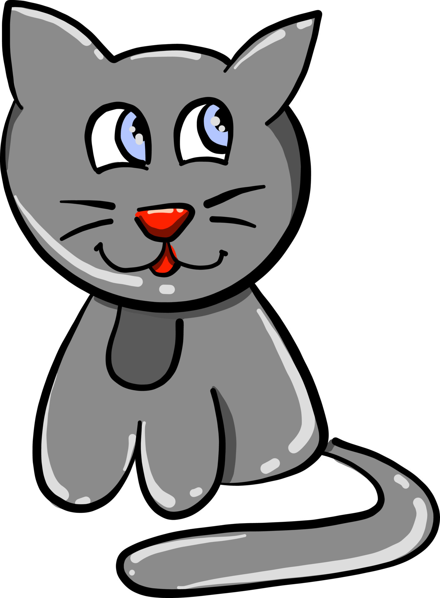 Grey cat, illustration, vector on white background 13607371 Vector Art ...