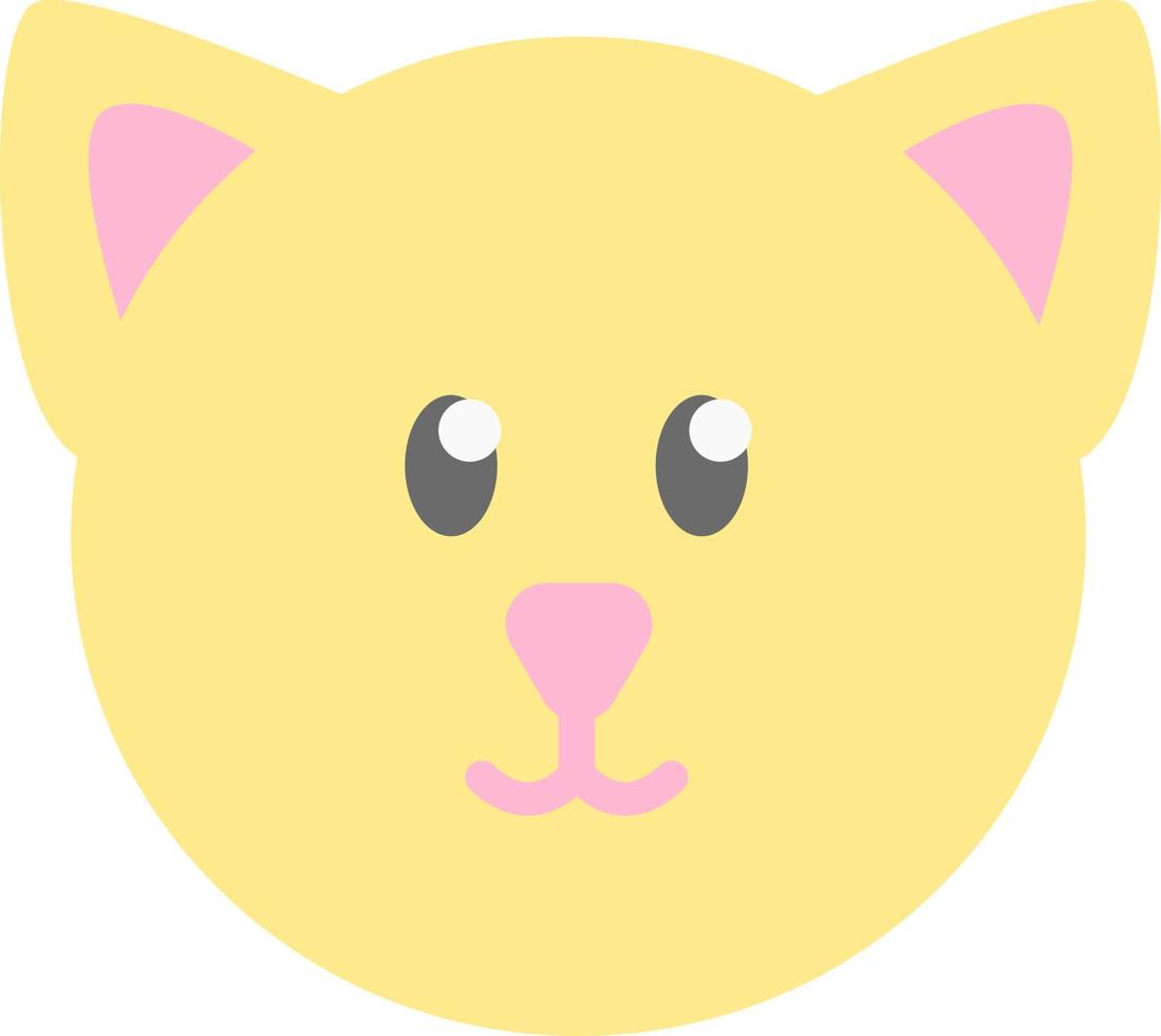 Yellow Cute Cat Icon Illustration Vector On White Background 13609868