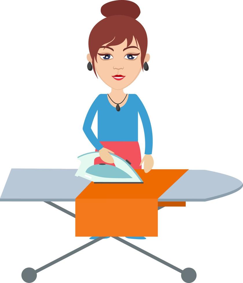 Woman Iron Clothes Illustration Vector On White Background 13610195 Vector Art At Vecteezy