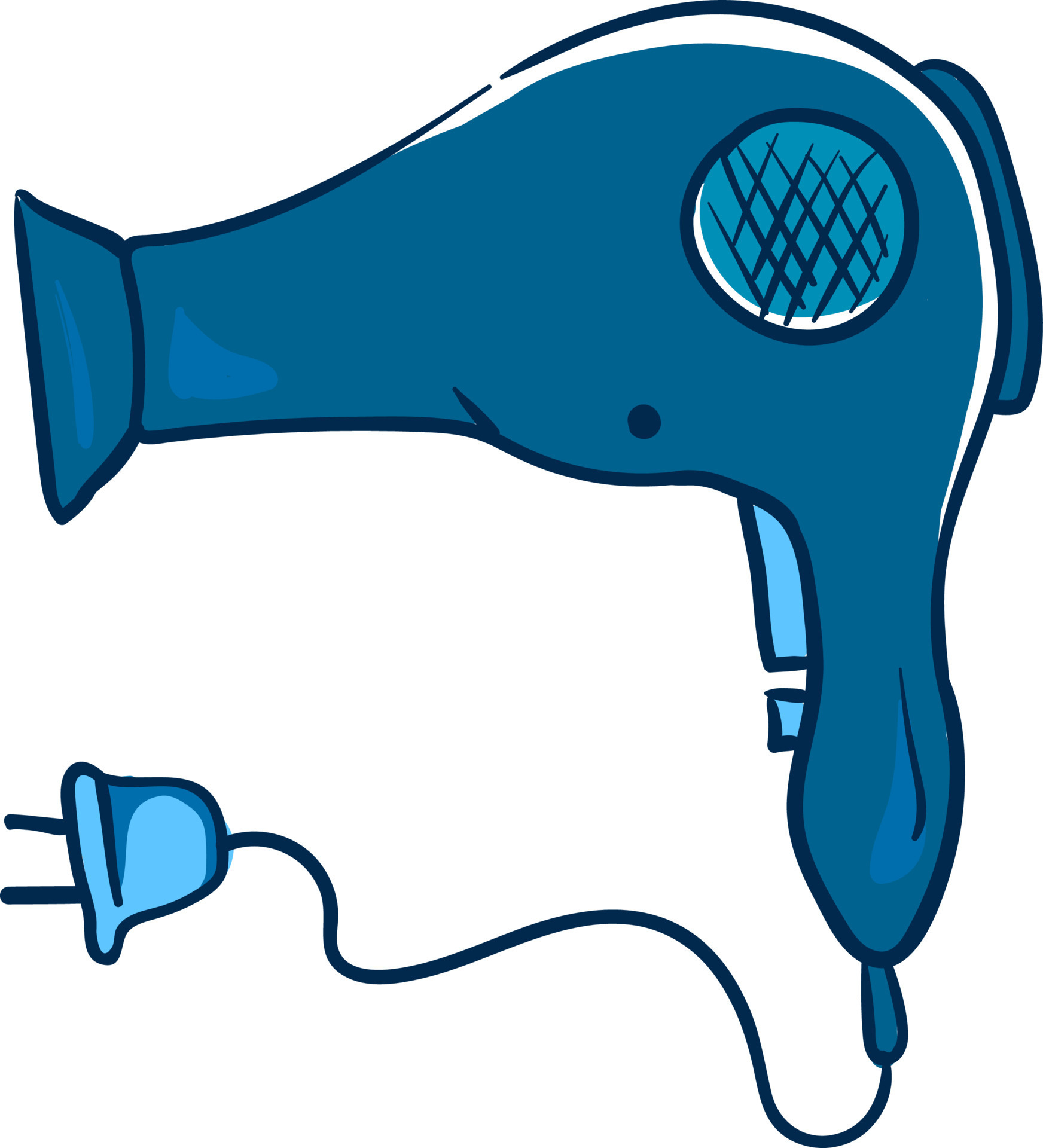 Blue Hair Dryer Illustration Vector On White Background 13610742