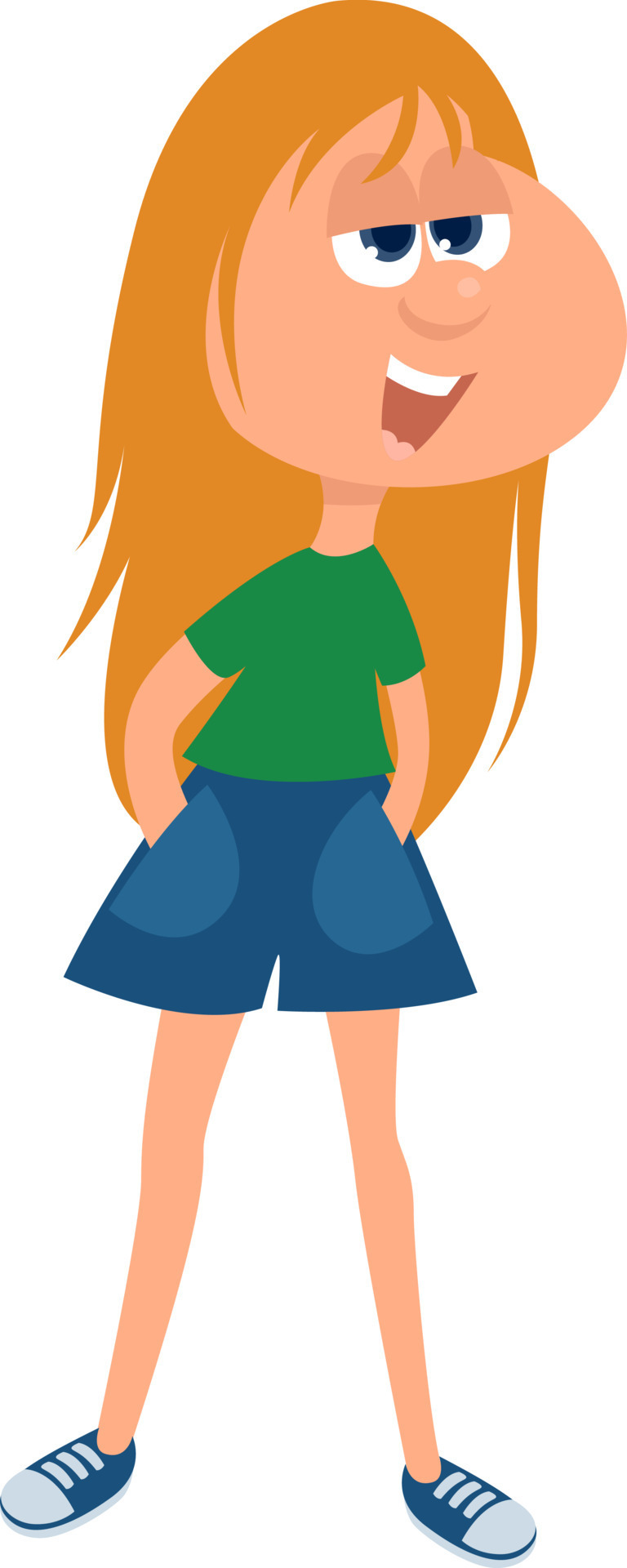 Girl With Blonde Hair Illustration Vector On A White Background
