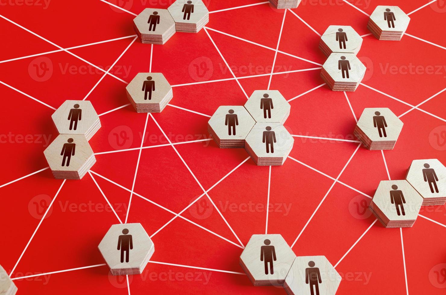 Red De Personas Conectadas Interacciones Entre Empleados Y Grupos De