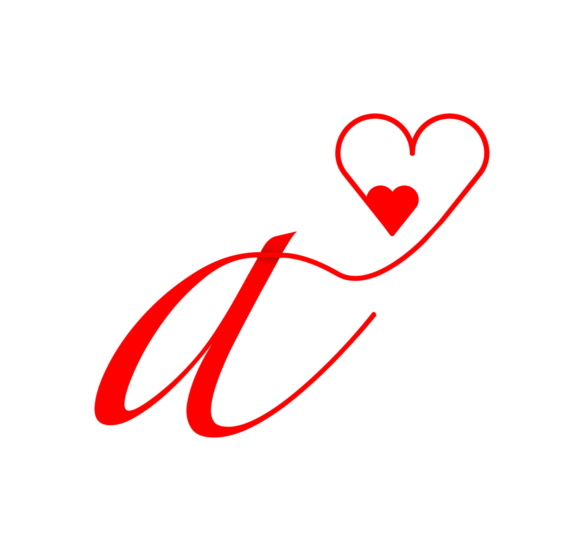 A letter script heart line. from the heart. Letter A handwriting logo ... A letter script heart line. from the heart. Letter A handwriting logo ...