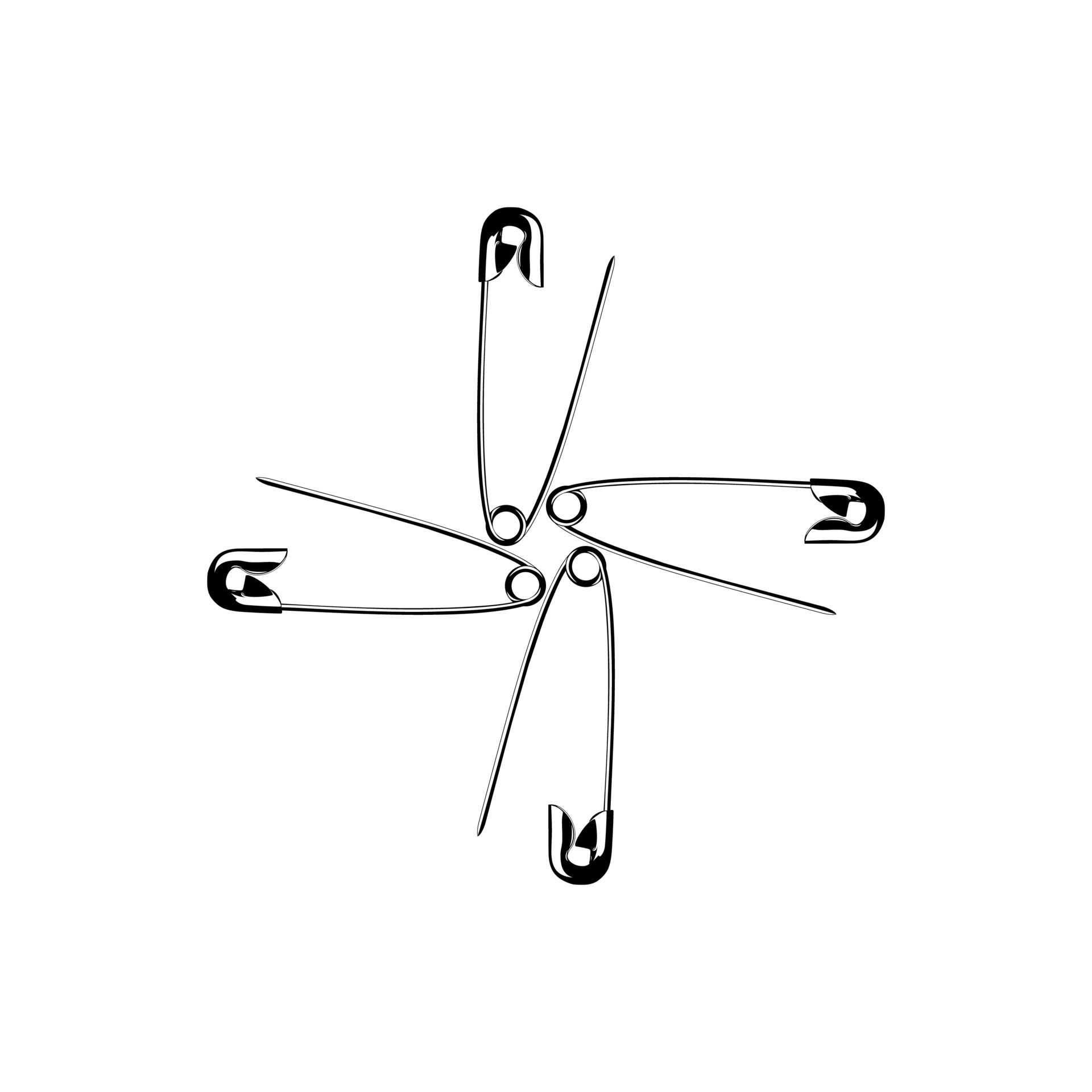 Composition Of The Safety Pin Silhouette For Art Illustration Logo Website Apps Pictogram Or