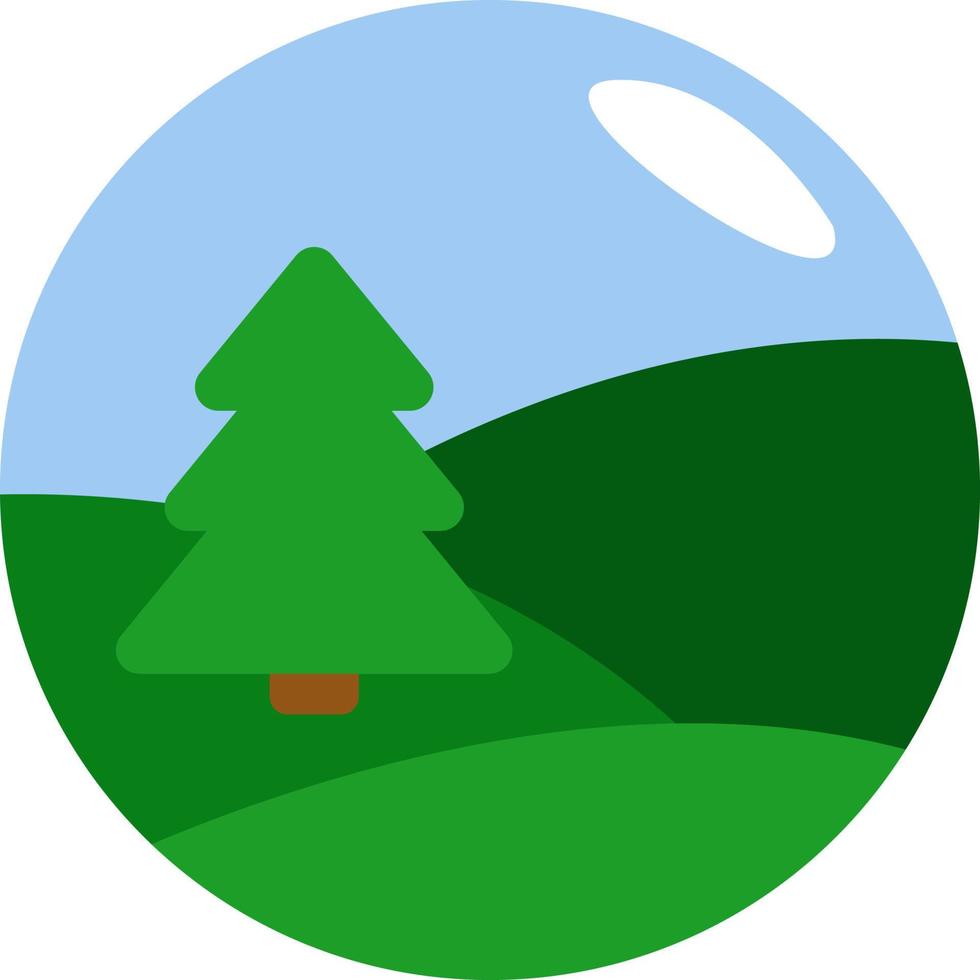 Tree In The Green Field Illustration Vector On A White Background 13633399 Vector Art At Vecteezy