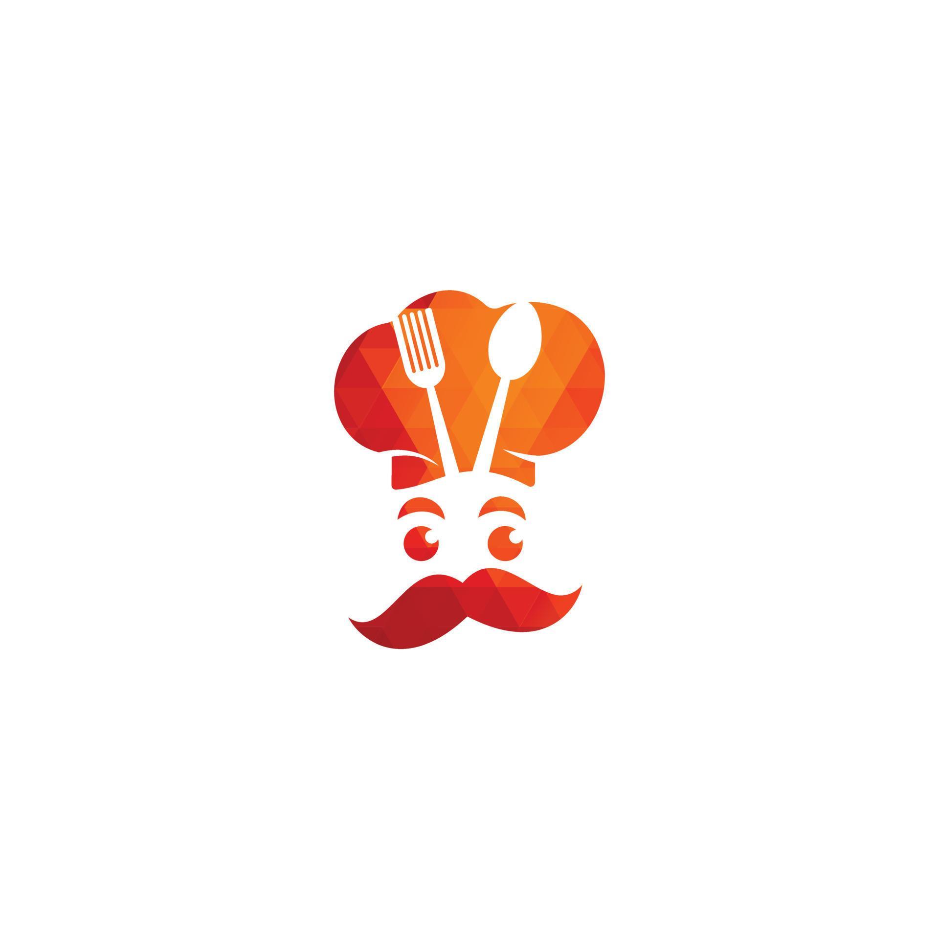 Master chef vector logo design. Head chef with mustache and beard ...