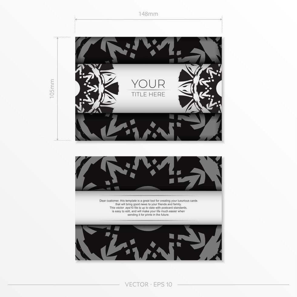 Luxurious Vector Template for Print Design Postcard White Color with ...