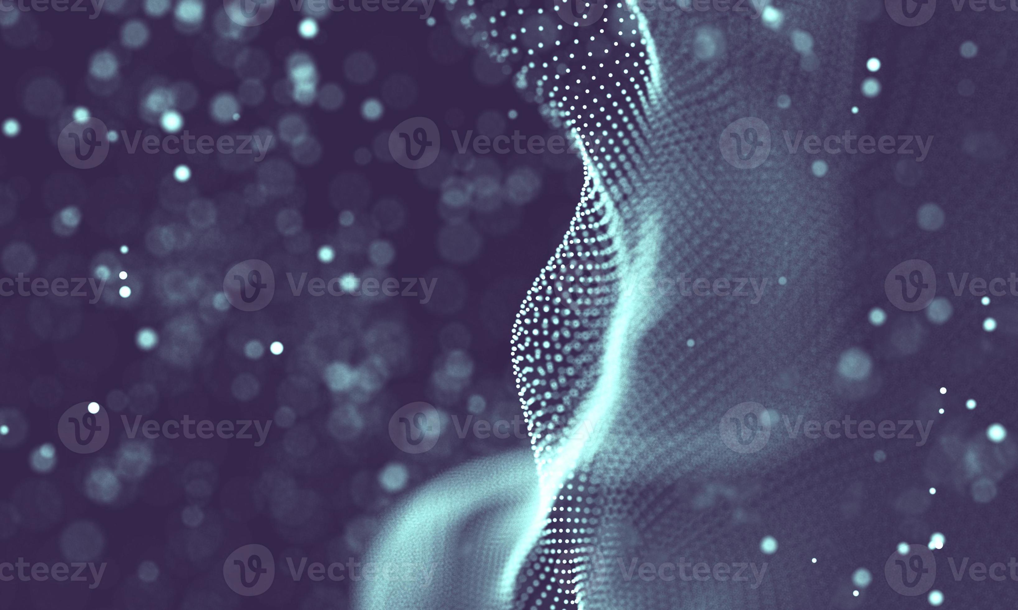 Data technology abstract futuristic illustration . Low poly shape with connecting dots and lines ...