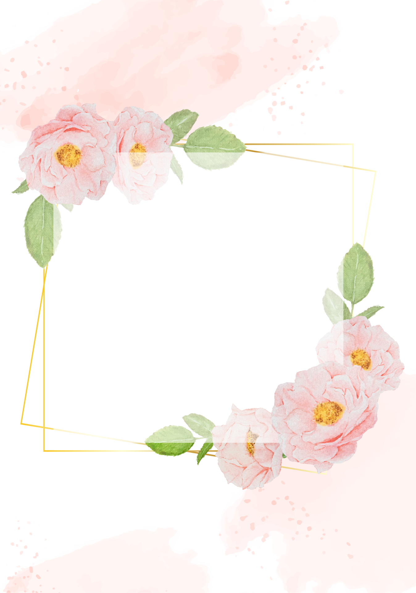 pink watercolor roses wedding invitation card template layout 5x7 ... pink watercolor roses wedding invitation card template layout 5x7 ...