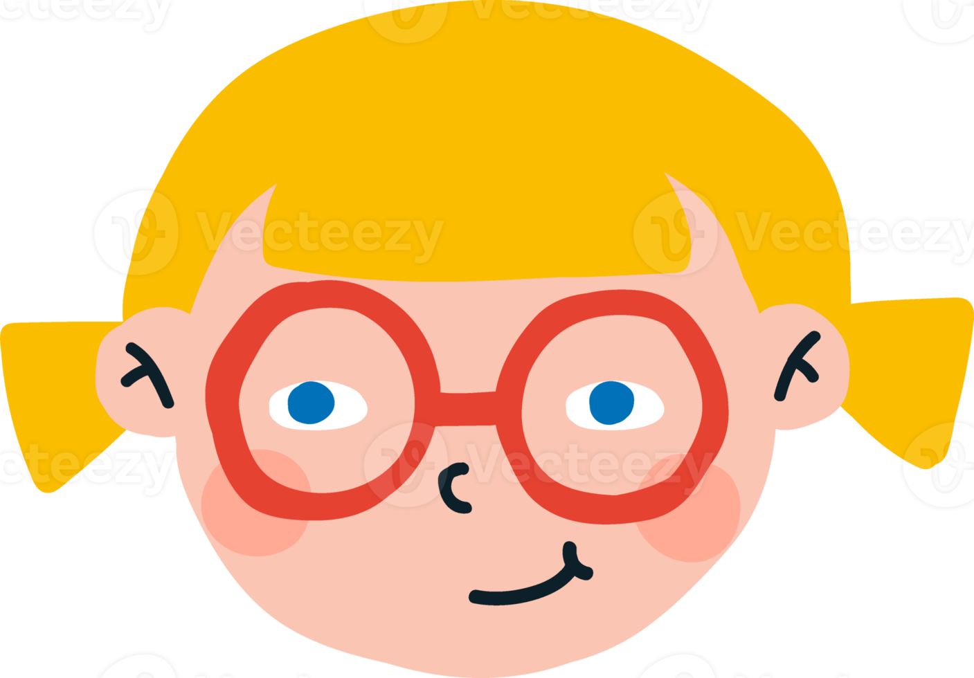Blonde Hair Girl Blue Eyes Wearing Glasses 13643322 Png