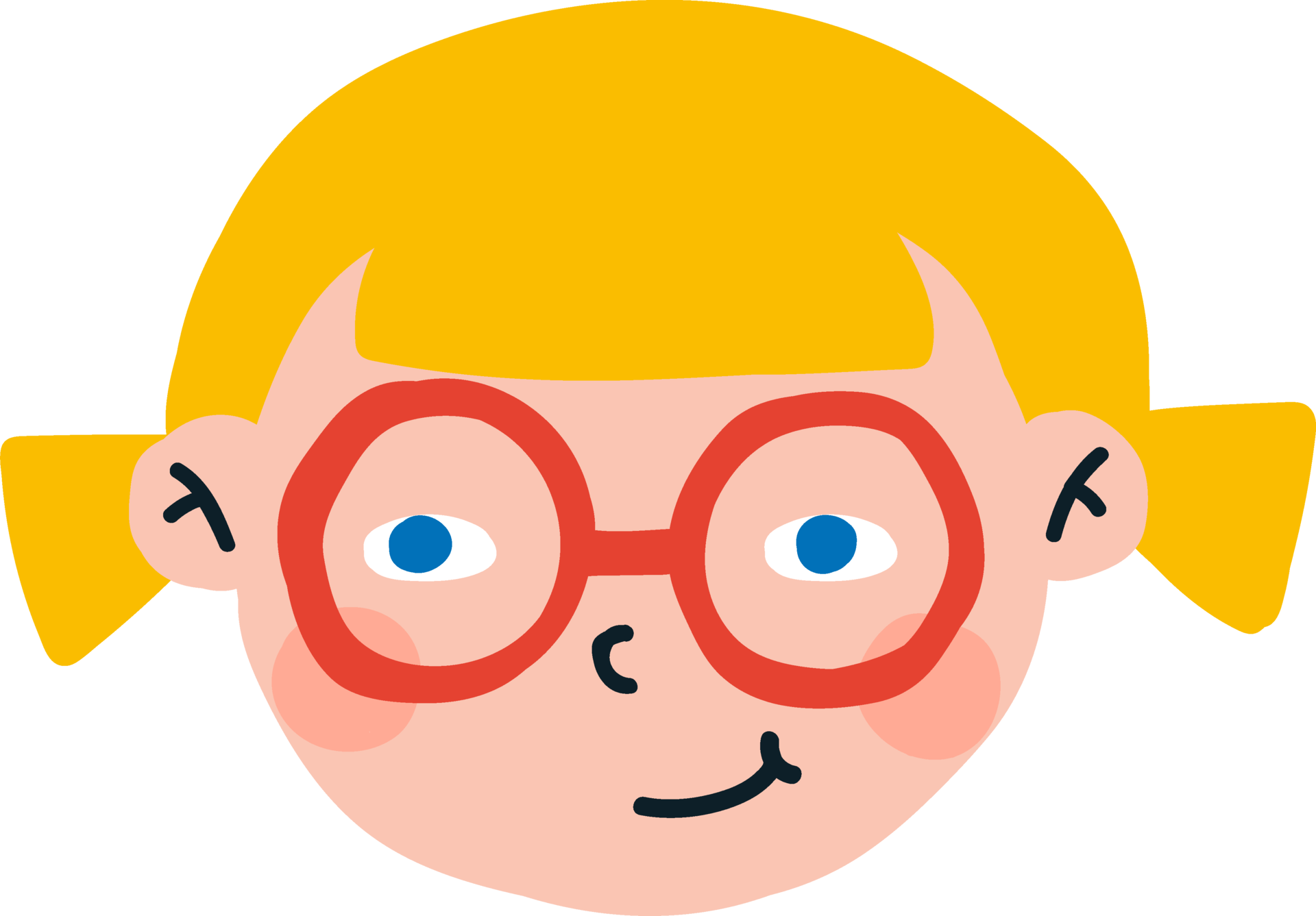 Blonde Hair Girl Blue Eyes Wearing Glasses 13643322 Png