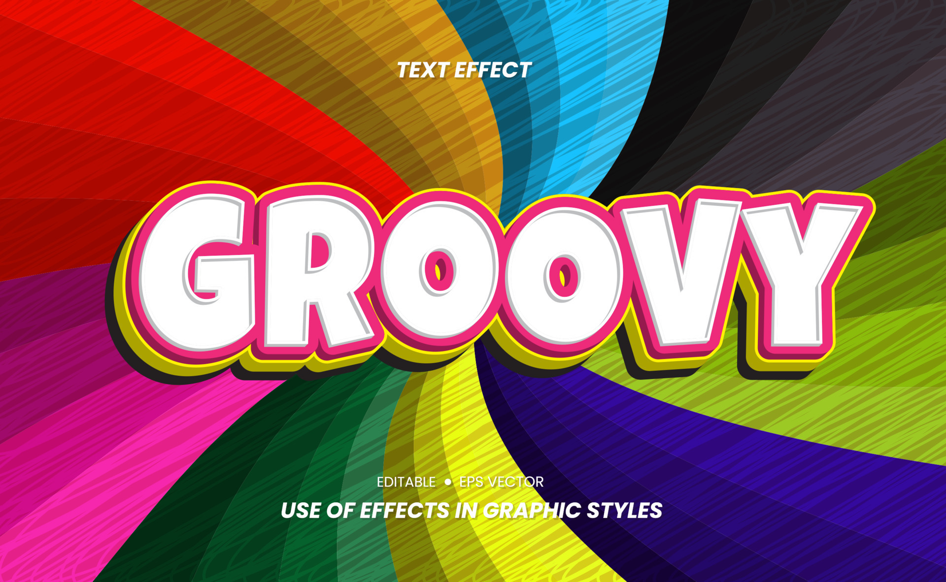 Groovy Text 3d Effect Text For Fall Event Use And Easy To Edit Via