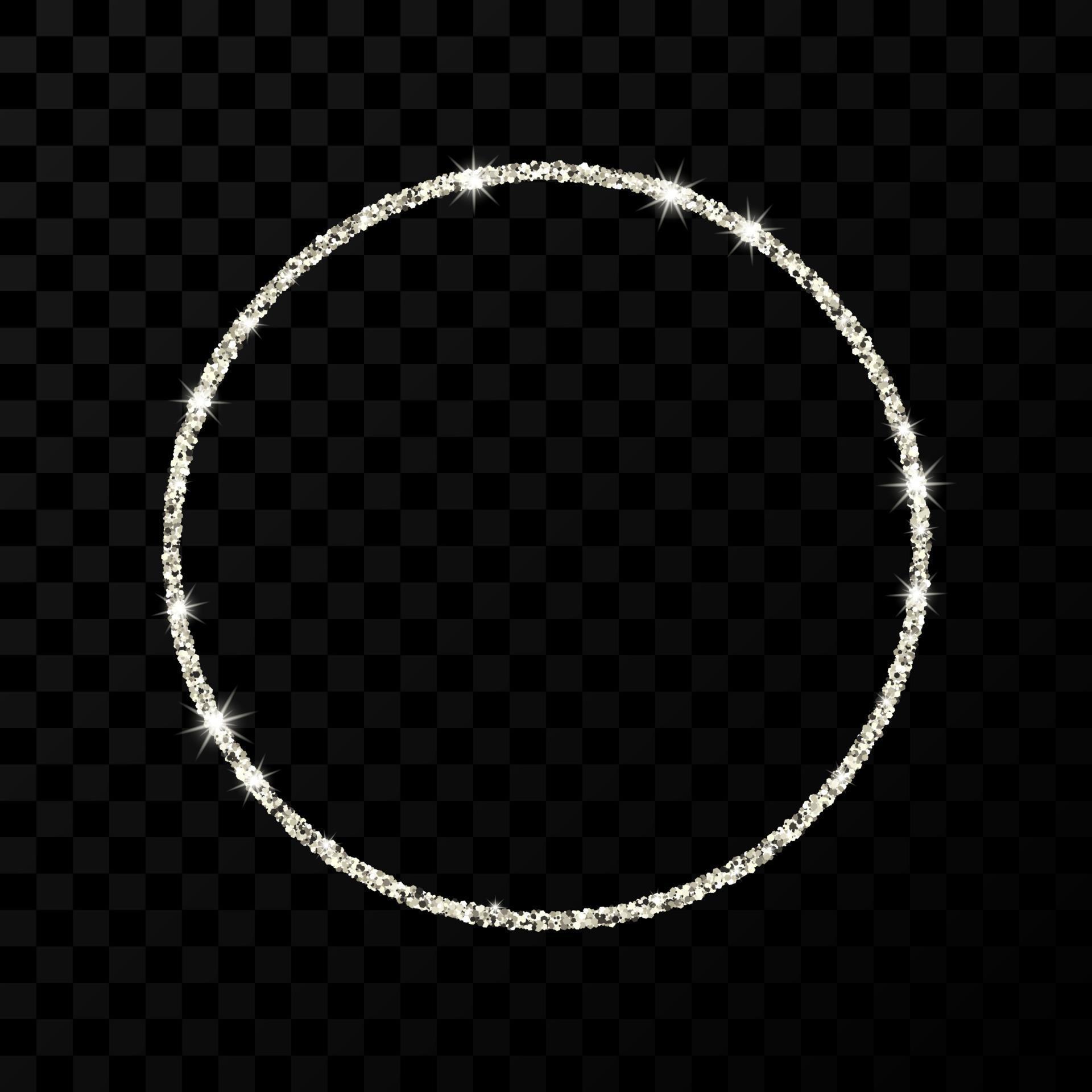 Silver glitter frame. Circle frame with shiny stars and sparkles. Vector illustration 13652095 ...