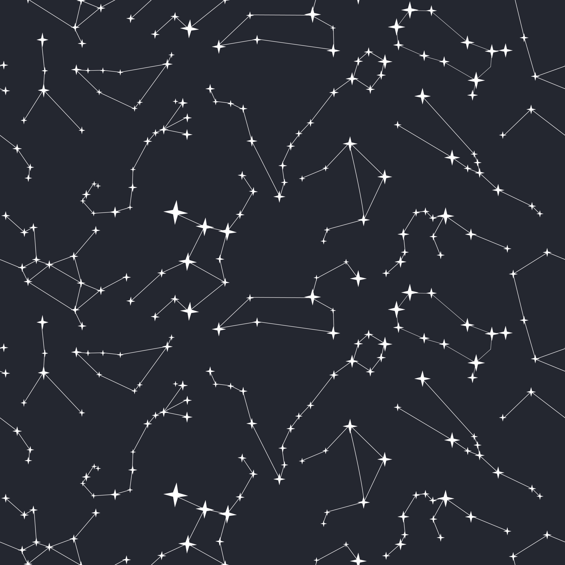 The pattern of the night sky with constellations. Sequins on a blue ...