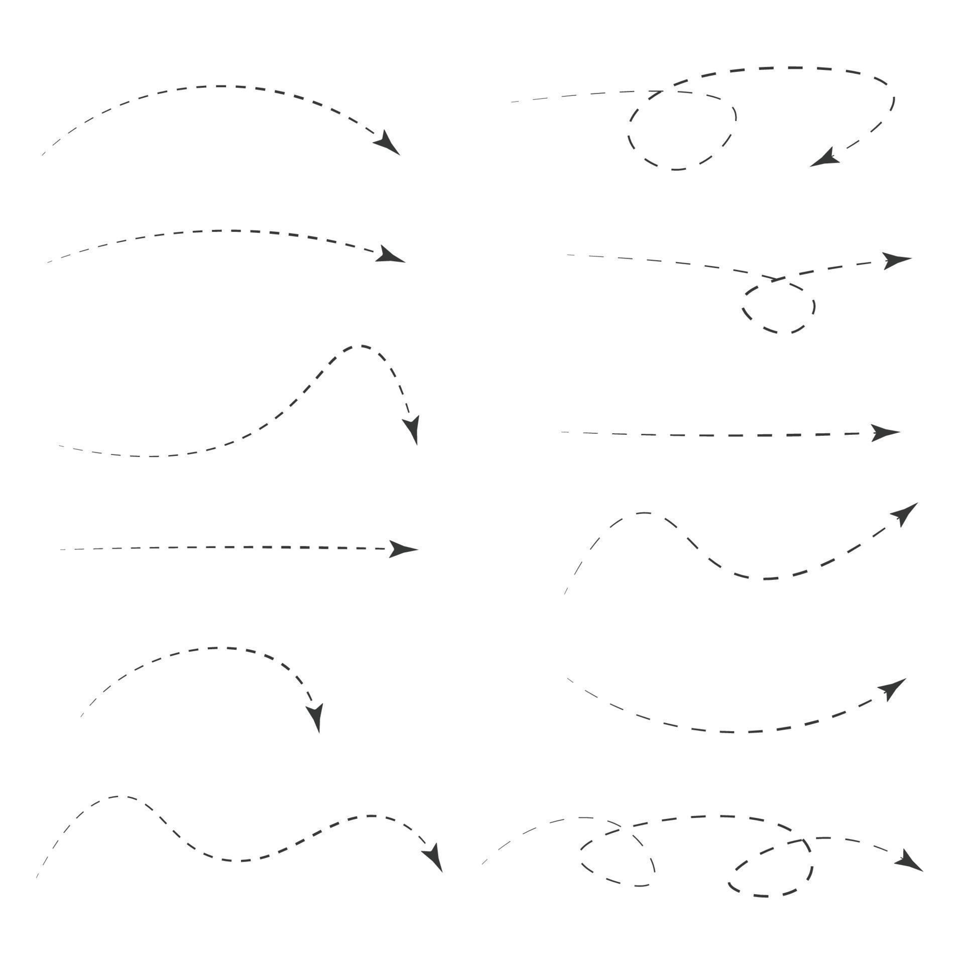 Set of dashed line arrows 13656006 Vector Art at Vecteezy