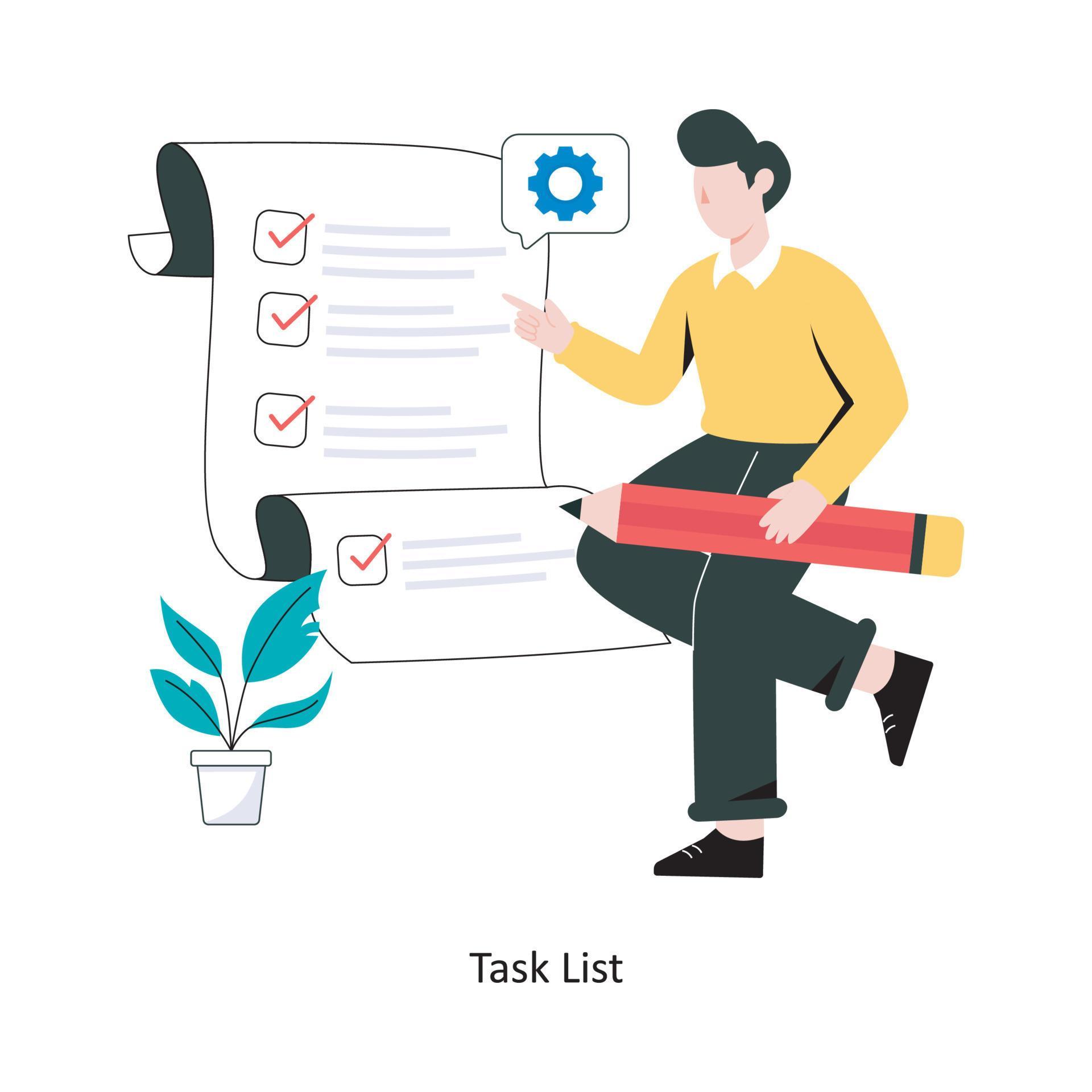 Task List flat style design vector illustration. stock illustration ...