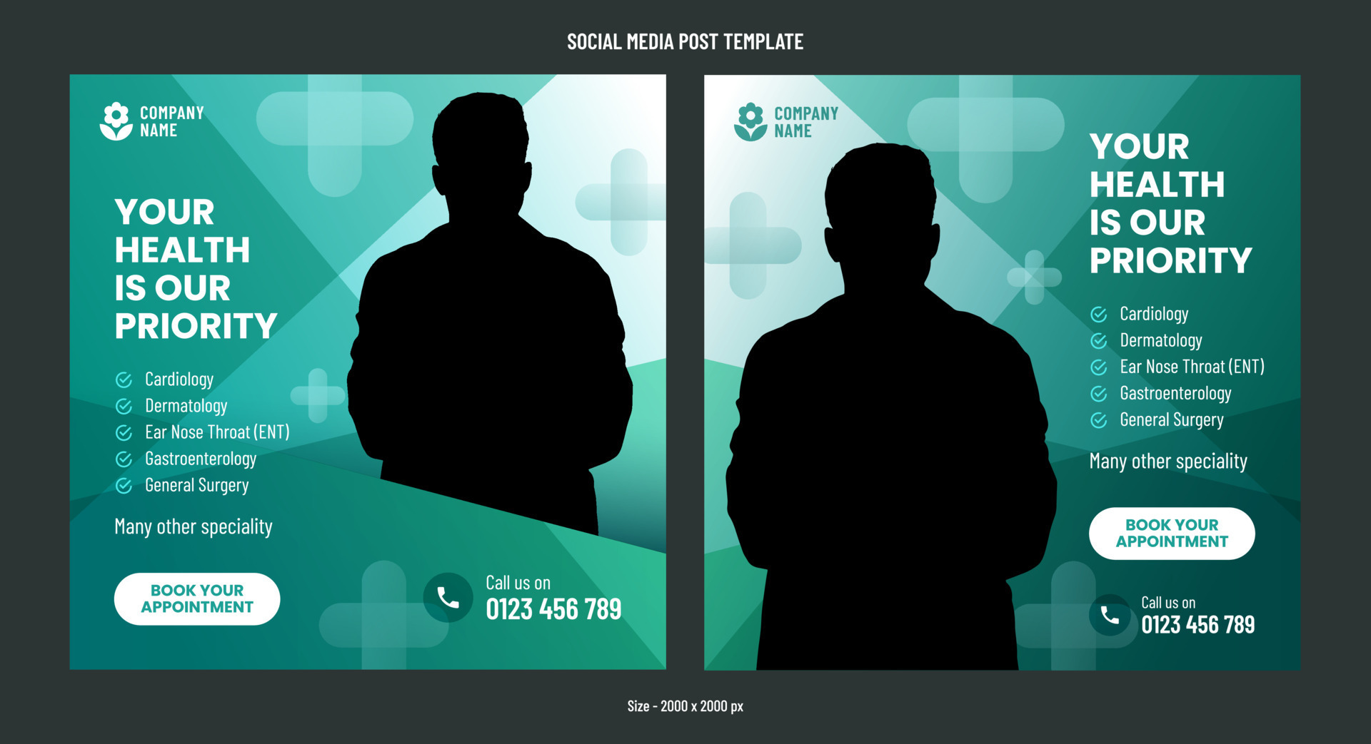 plantilla de publicación de redes sociales de atención médica médica 13660408 Vector en Vecteezy