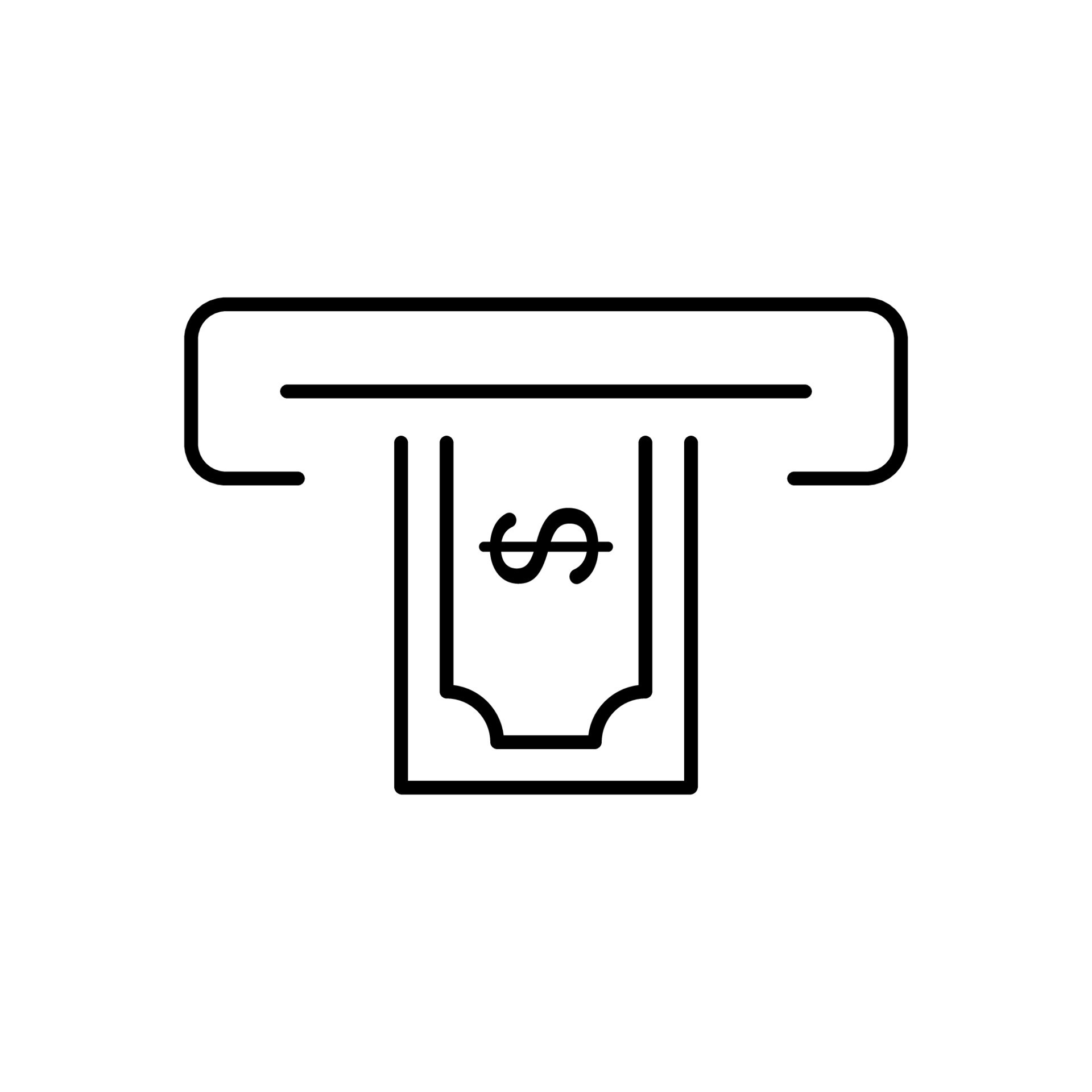 Insert Deposit Financial Transaction Line Icon. Withdraw Money Service in Automated Machine ...