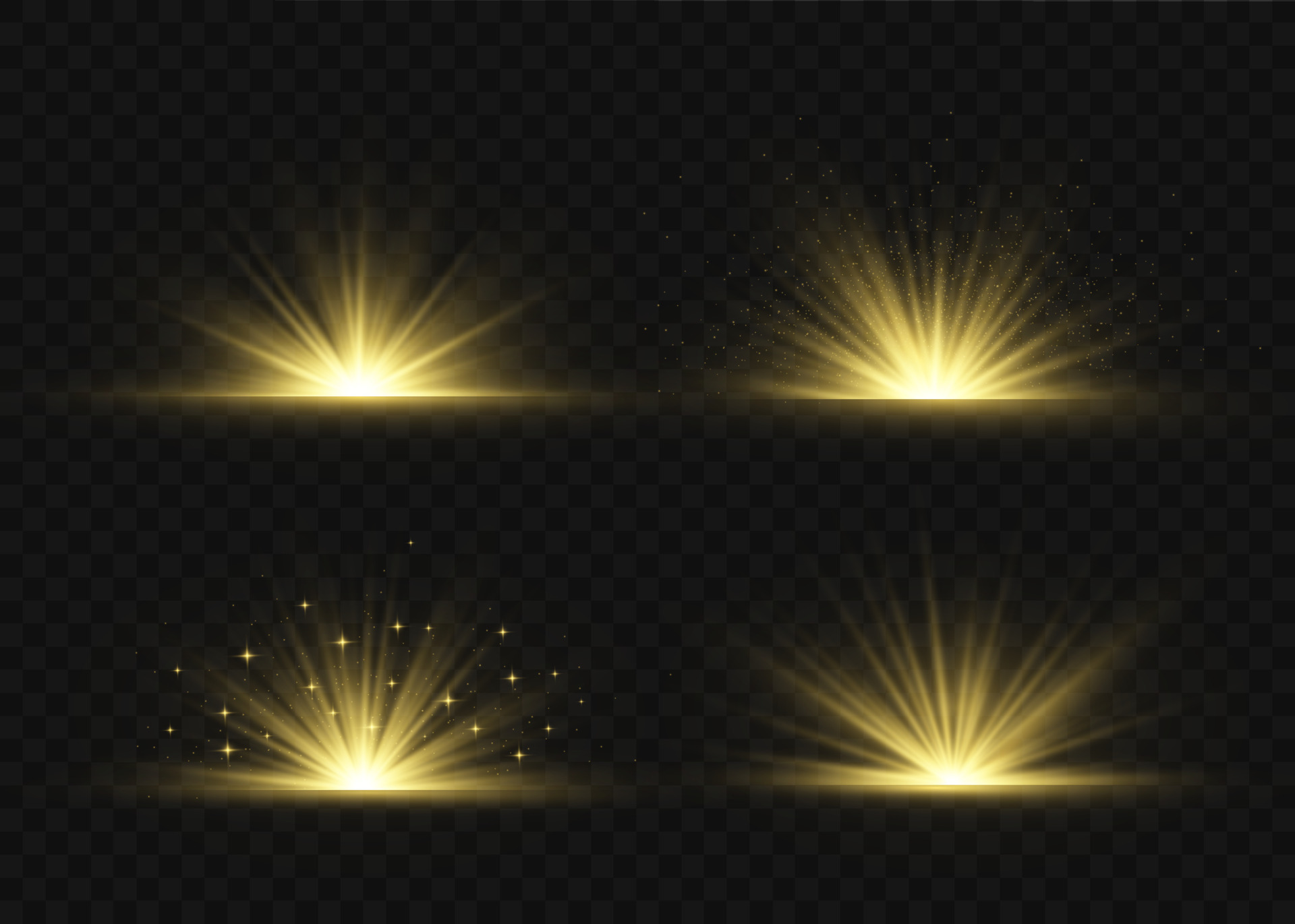 Explosion light effect. Abstract blue and yellow light rays effect background. The vector shines ...