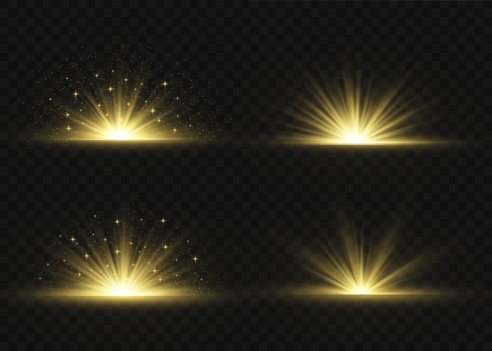 Explosion light effect. Abstract blue and yellow light rays effect background. The vector shines ...