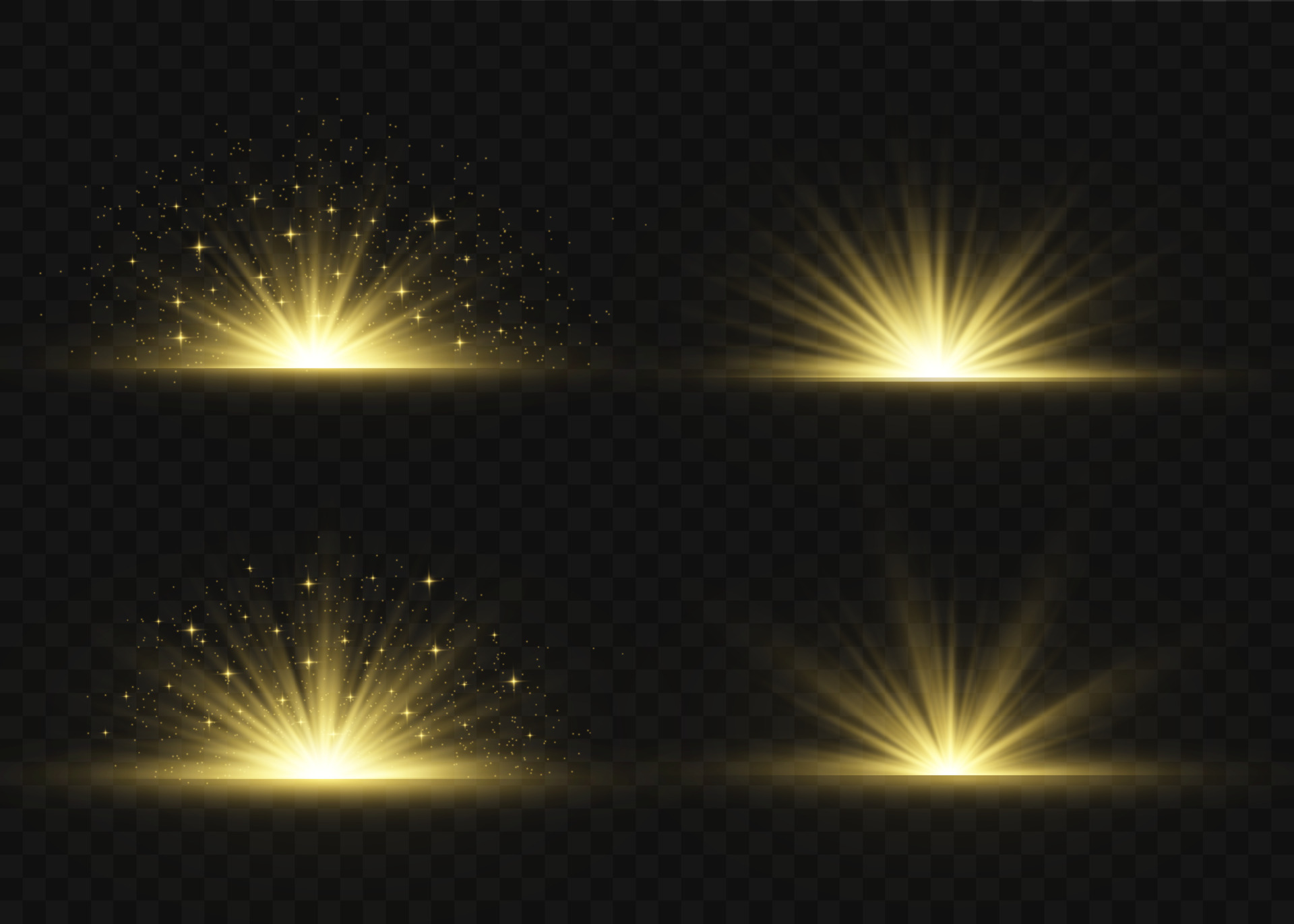 Explosion light effect. Abstract blue and yellow light rays effect background. The vector shines ...