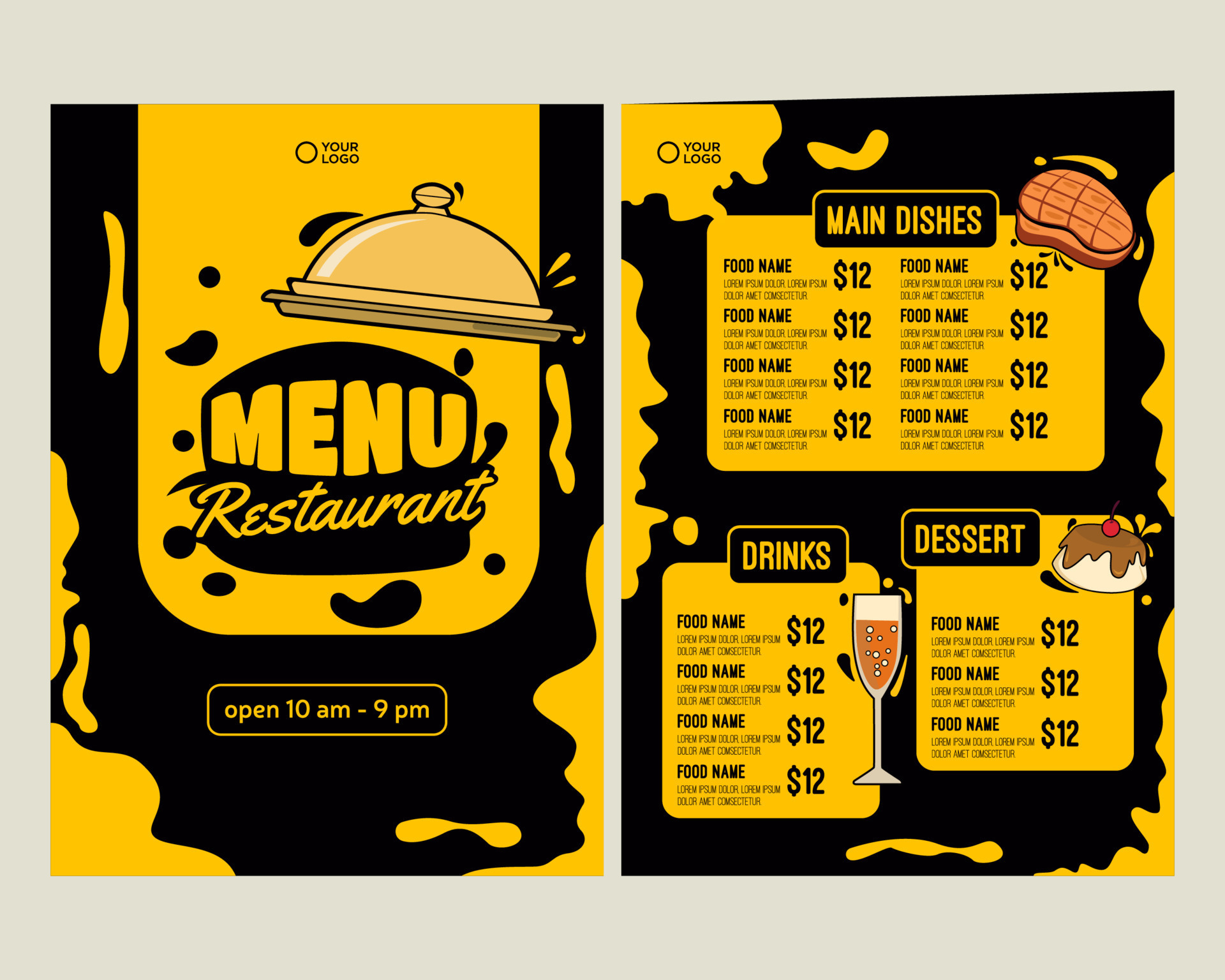 Menu Restaurant Vertical Format 13662301 Vector Art at Vecteezy