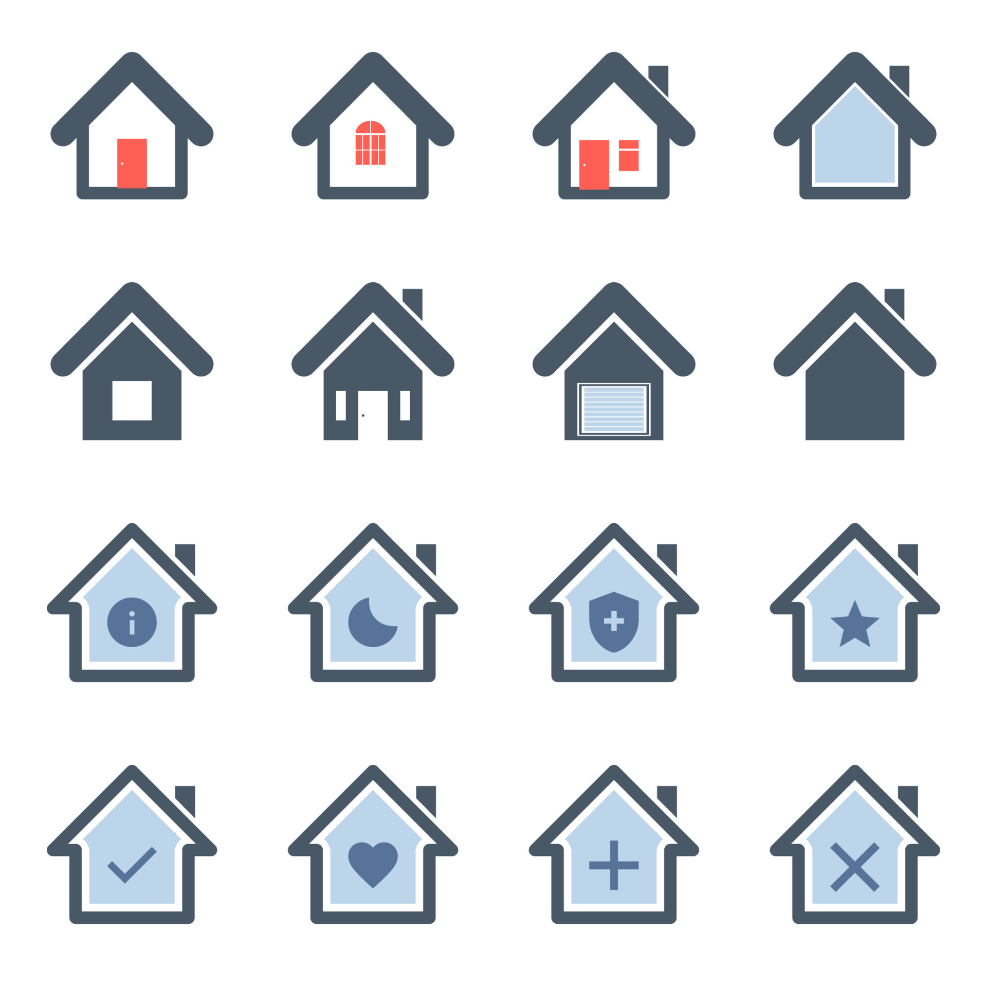 Home icon set for website and user interface. colorful sign vector ...