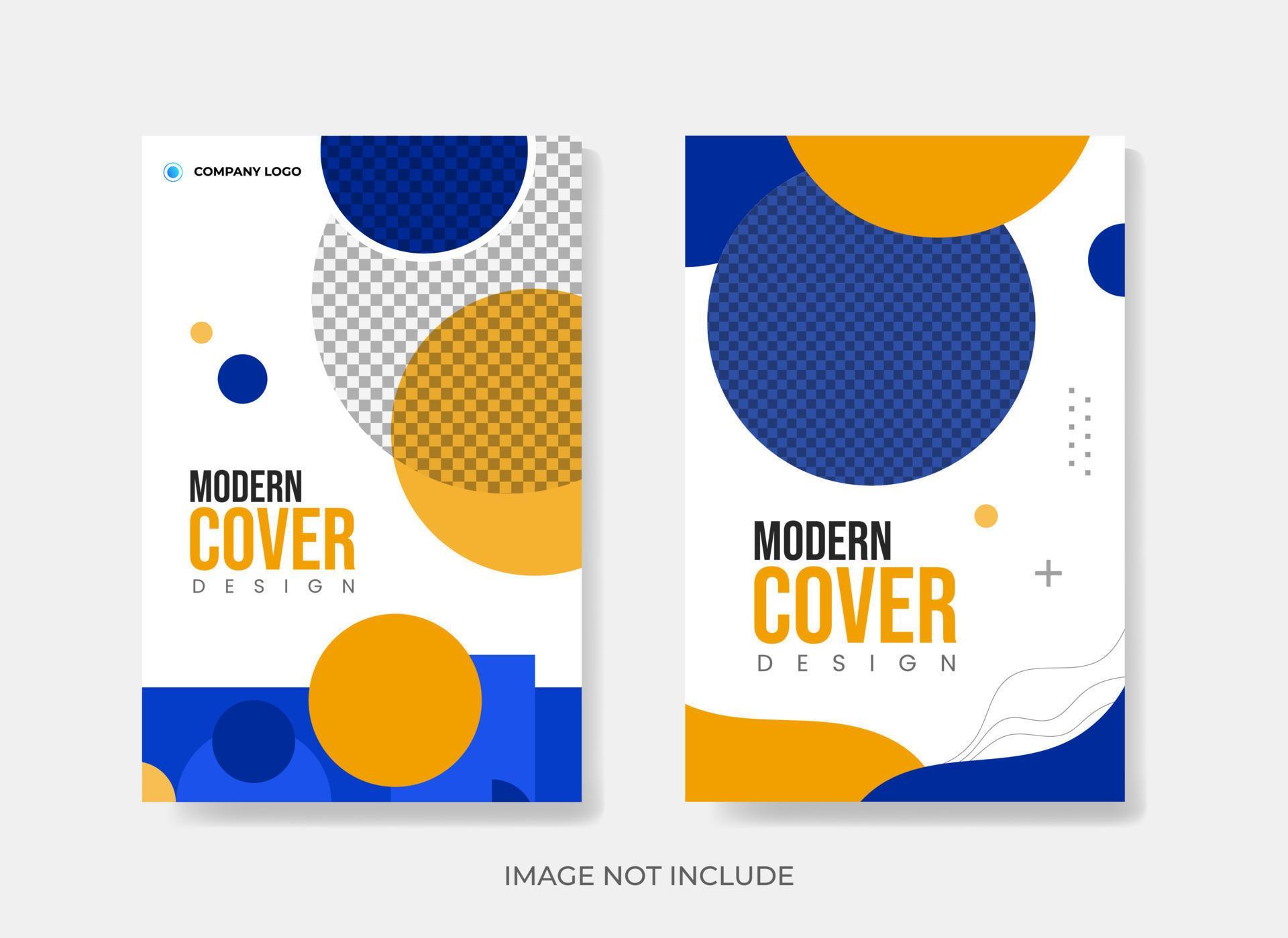 Blue And Yellow Combination Color Modern Cover Background Design For Annual Report Flyer