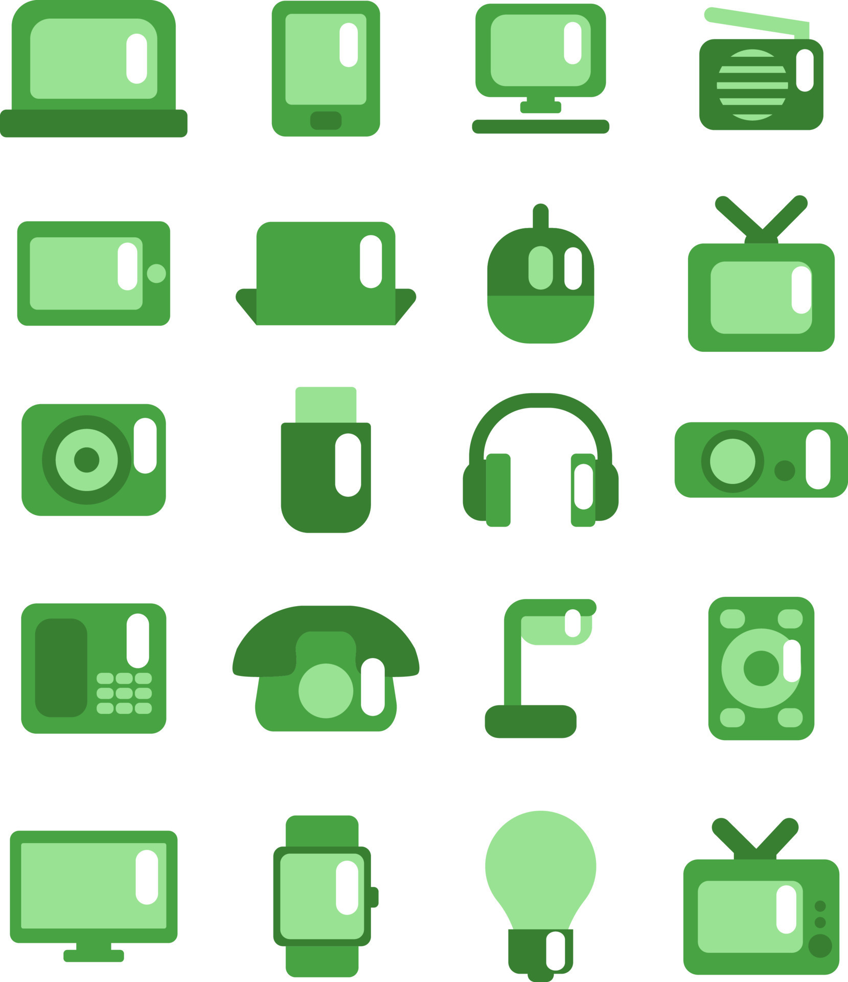 Electronic devices, illustration, vector on a white background ...