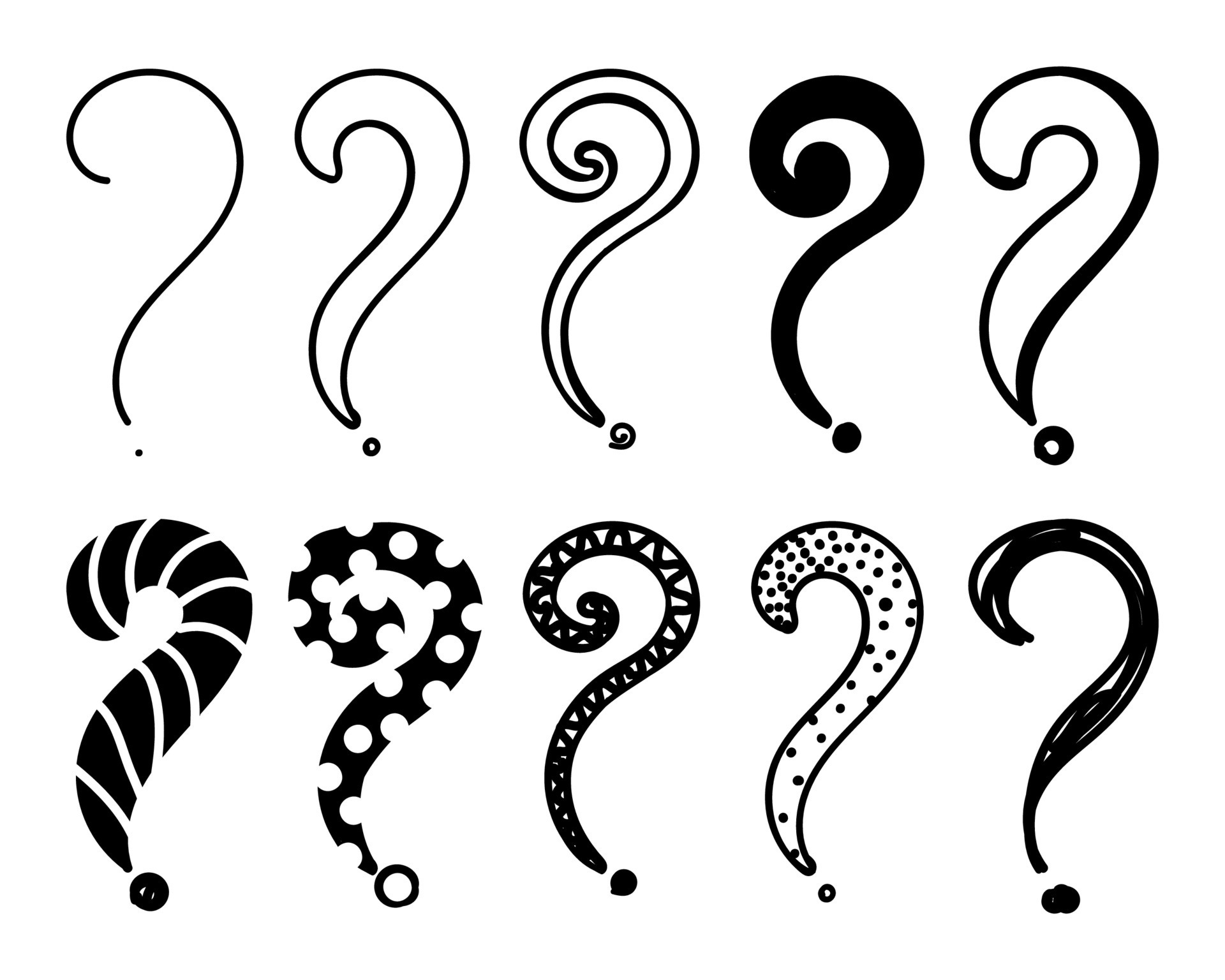 Hand-drawn doodle-style question mark. Doodle mark. Vector sketches ... Hand-drawn doodle-style question mark. Doodle mark. Vector sketches ...