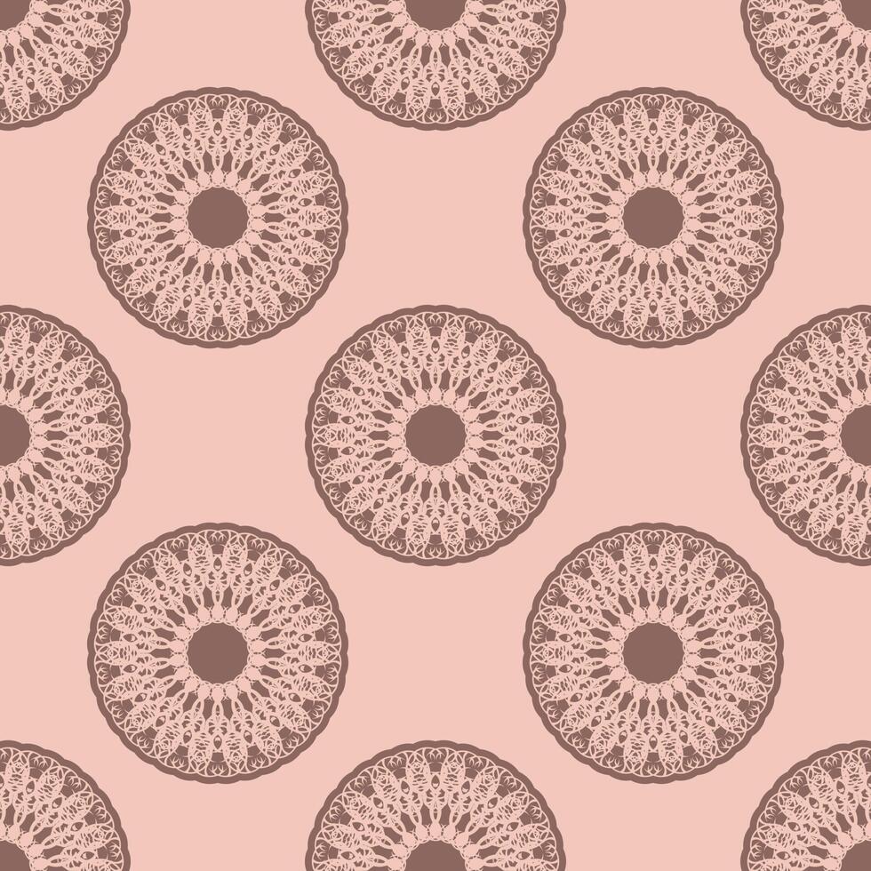 Seamless pink pattern with vintage ornament. 13666181 Vector Art at ...