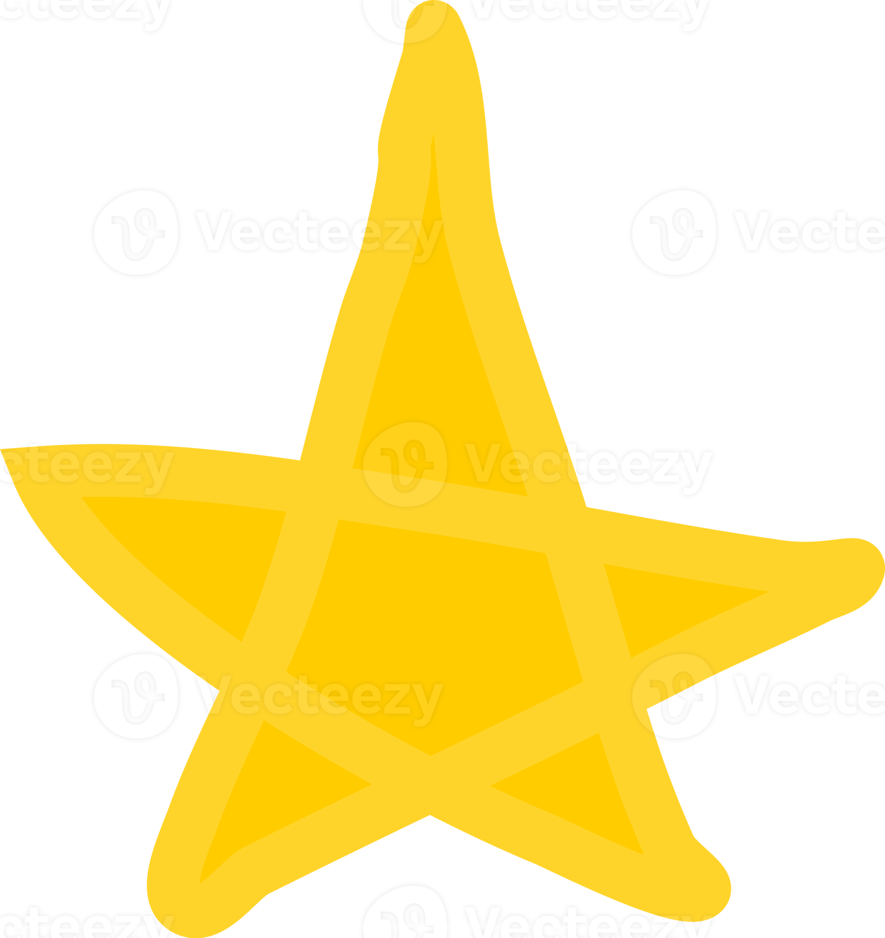 Hand drawn star doodle 13666406 PNG