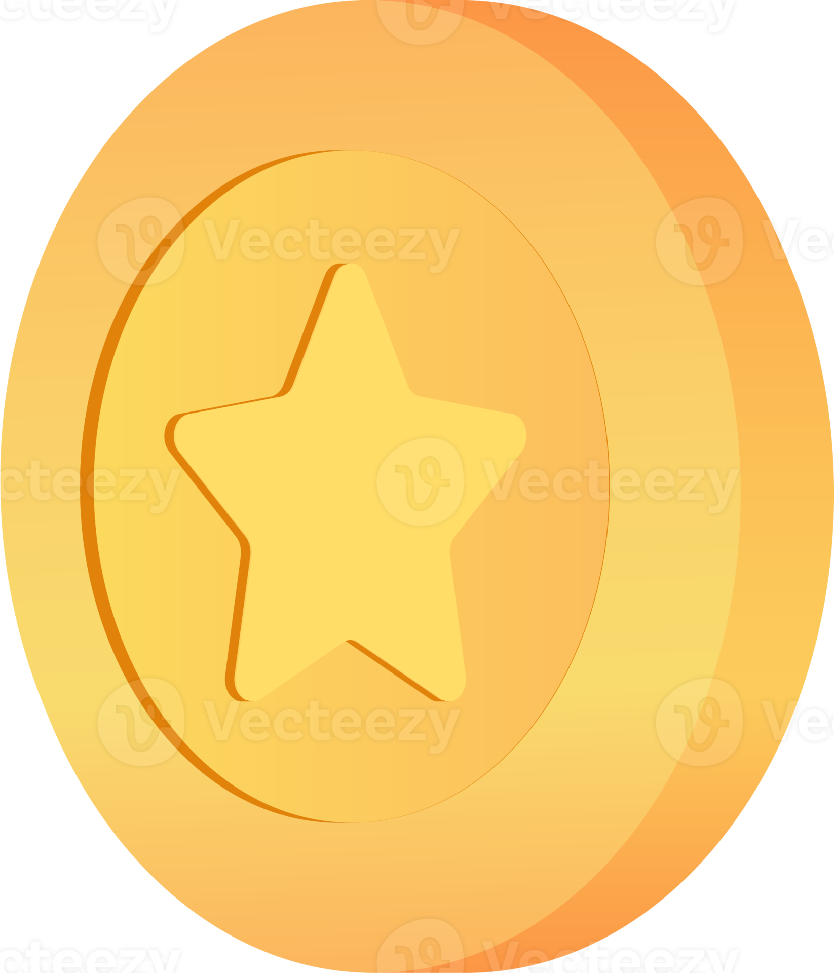 Gold 3d star coin illustration. 13666499 PNG