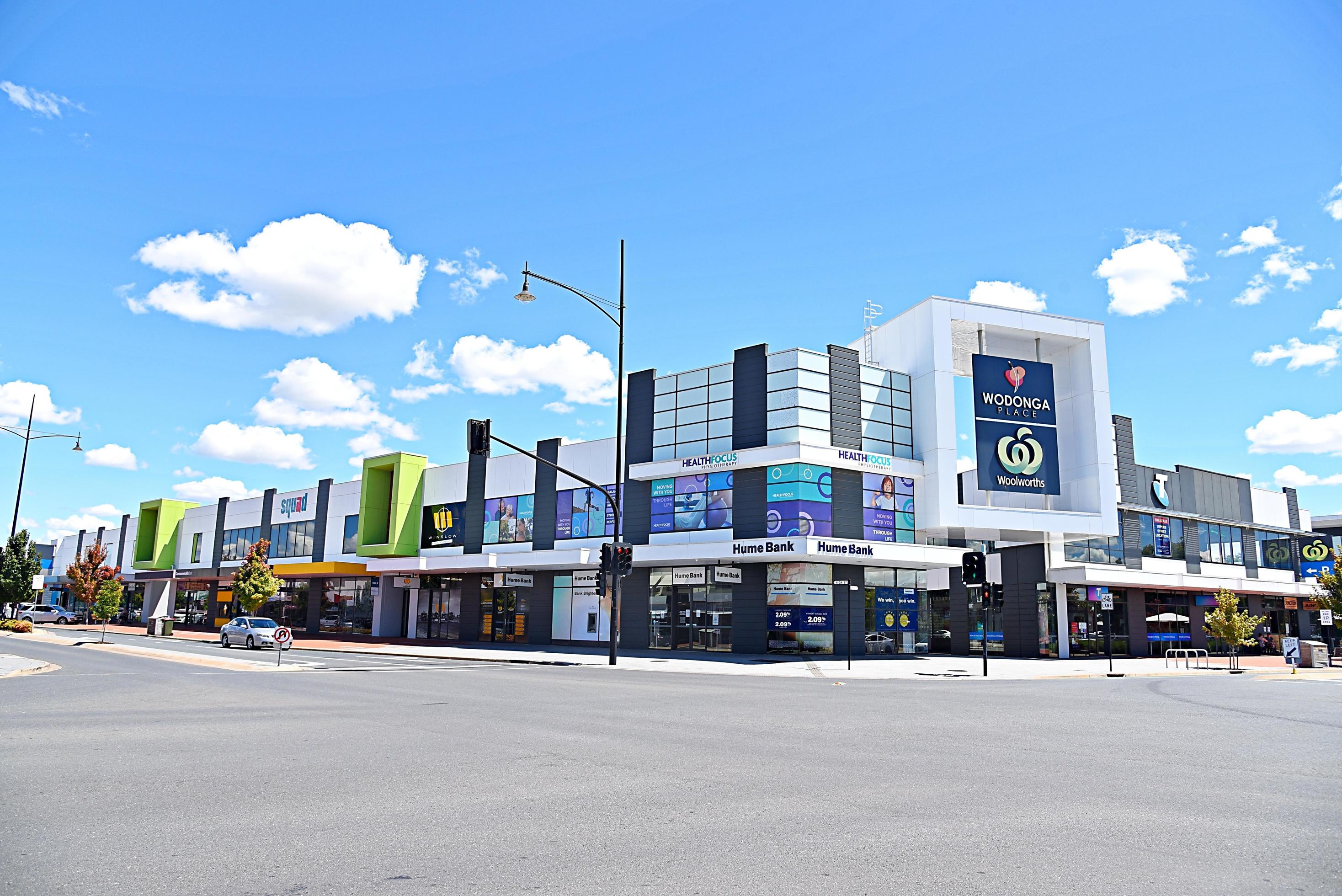 WODONGA, VICTORIA, AUSTRALIA 2022 The intersection at Wodonga Place Shopping Centre is located ...