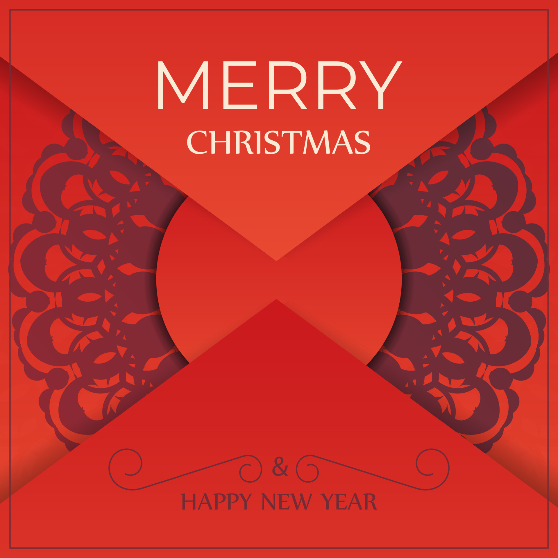 Brochure Merry Christmas Red Color With Vintage Burgundy Pattern brochure-merry-christmas-red-color-with-vintage-burgundy-pattern