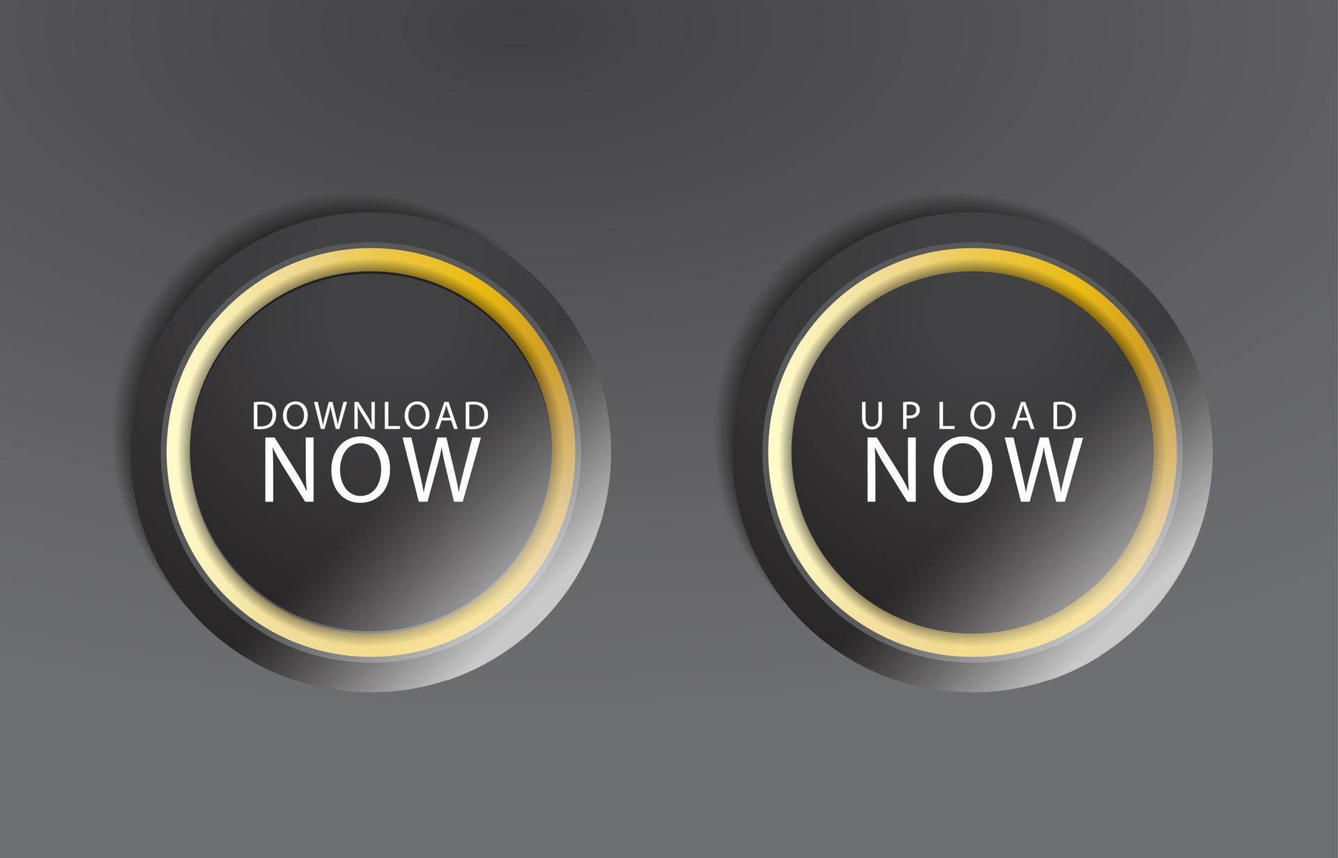 black upload and download button round shape 13671290 Vector Art at ...