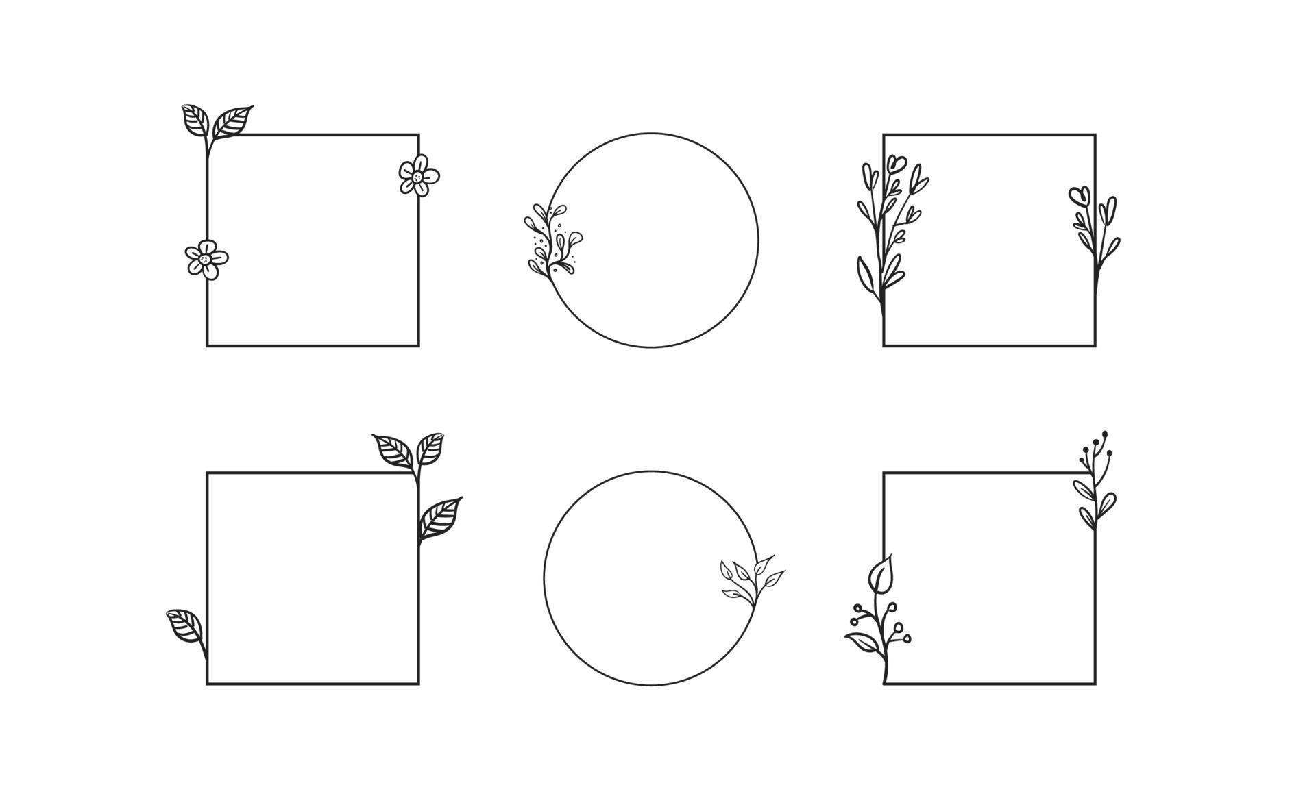 Floral frames. Wreath decorative borders. 13674487 Vector Art at Vecteezy