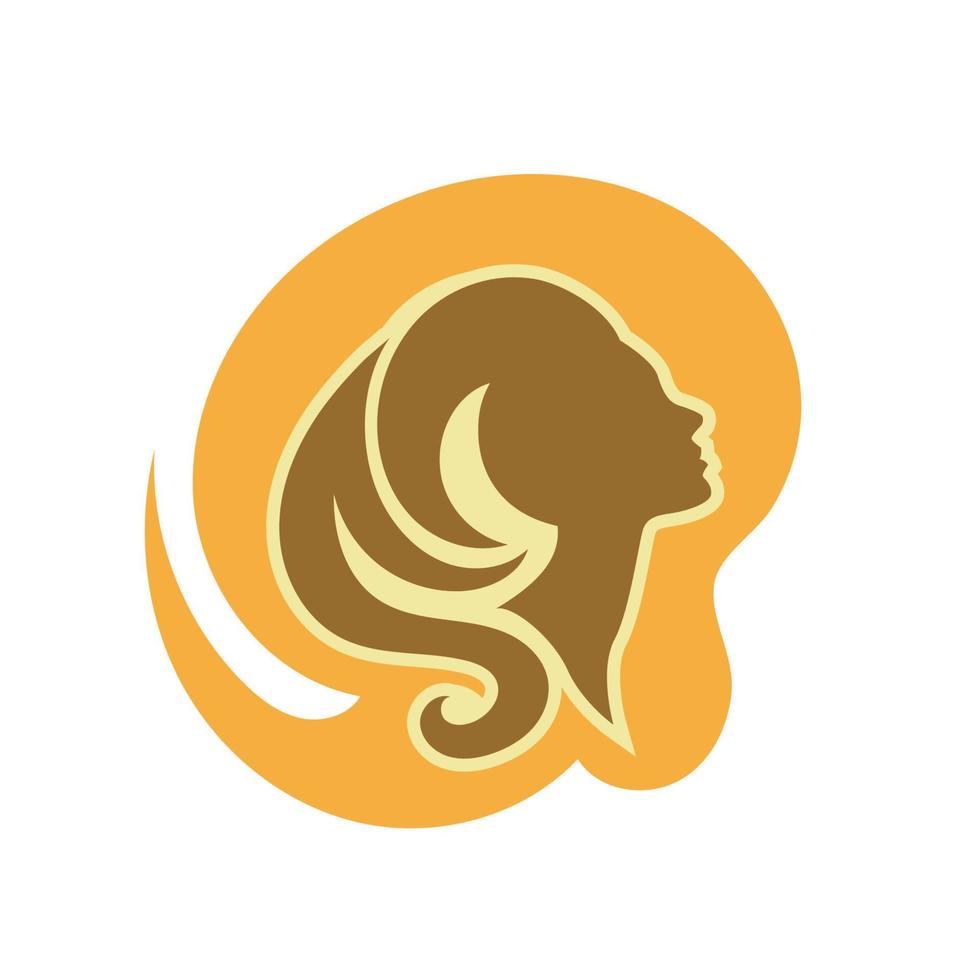 Stylized Beautiful Womans Face With Long Hair Silhouette Womens Hair
