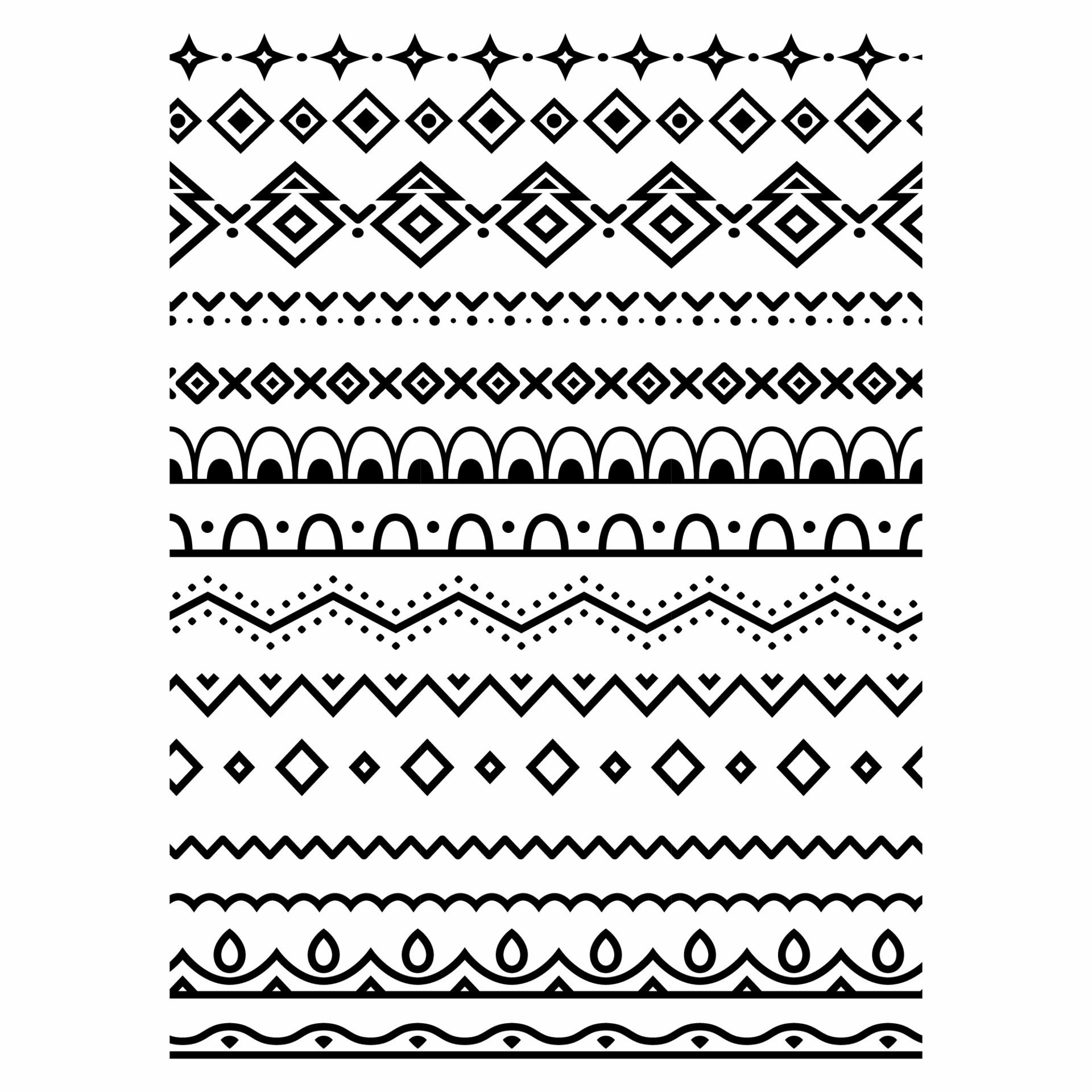 Vintage Ornate Seamless Border Vector Set Concept Pattern In Traditional Style Curls And
