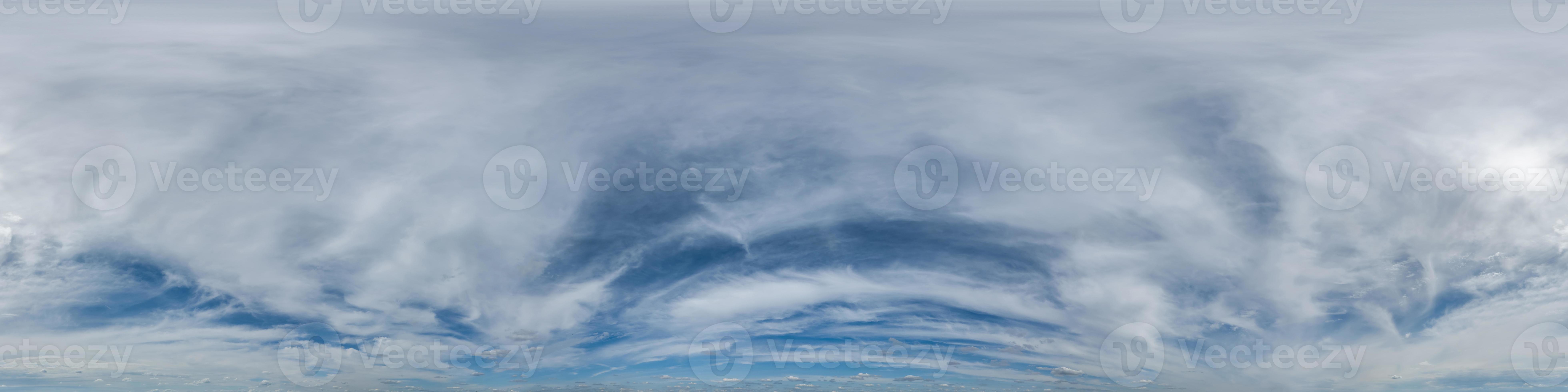 blue sky hdri 360 panorama with halo and white beautiful clouds in seamless panorama with zenith ...