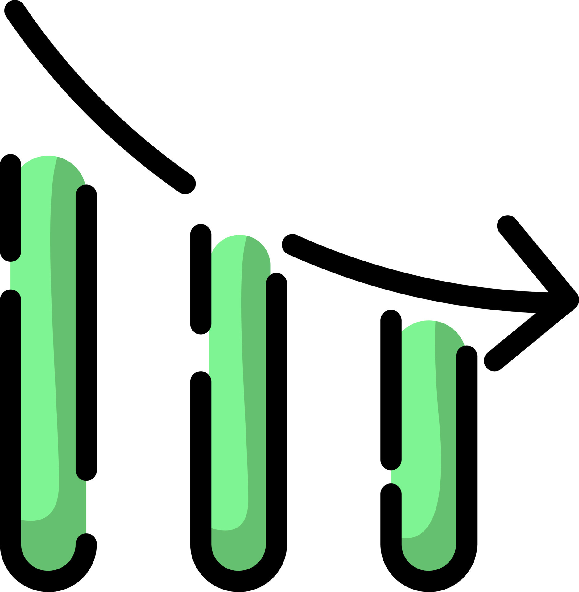 Banking profit decrease, illustration, vector on a white background ...