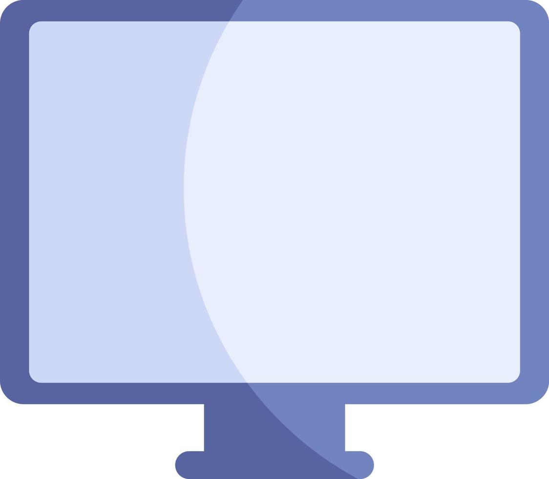 Blue computer monitor, illustration, vector on a white background ...