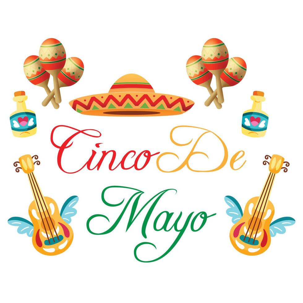 Modern Calligraphy Vector Cinco De Mayo Vintage Holiday Poster Design ...