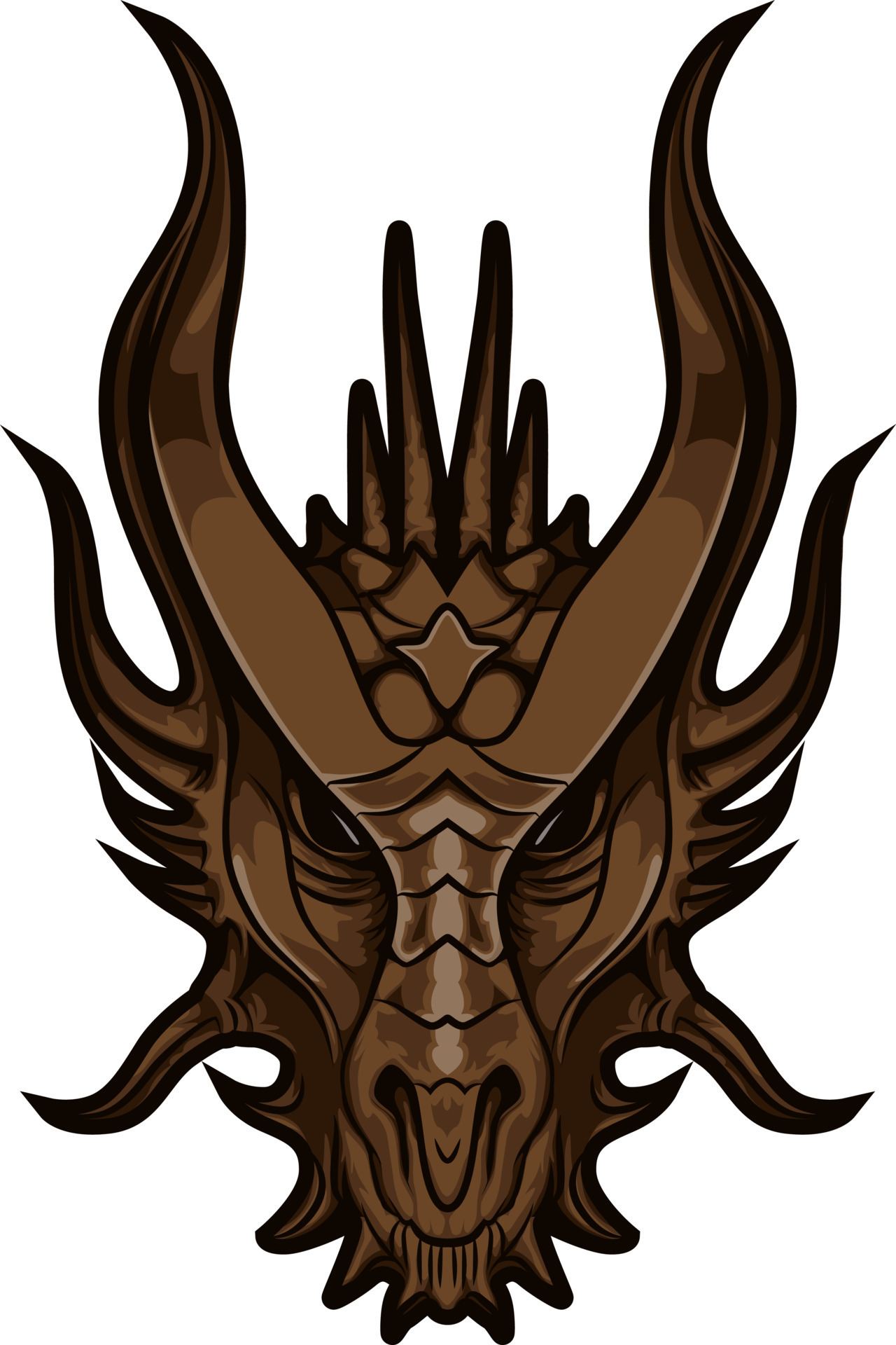 Dragon Head Front View Drawing
