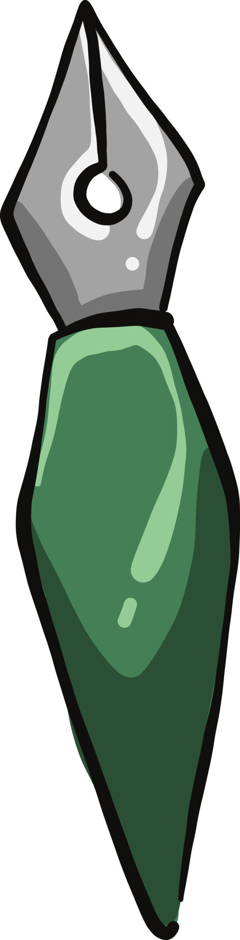 Lápiz Verde Elegante Ilustración Vector Sobre Un Fondo Blanco