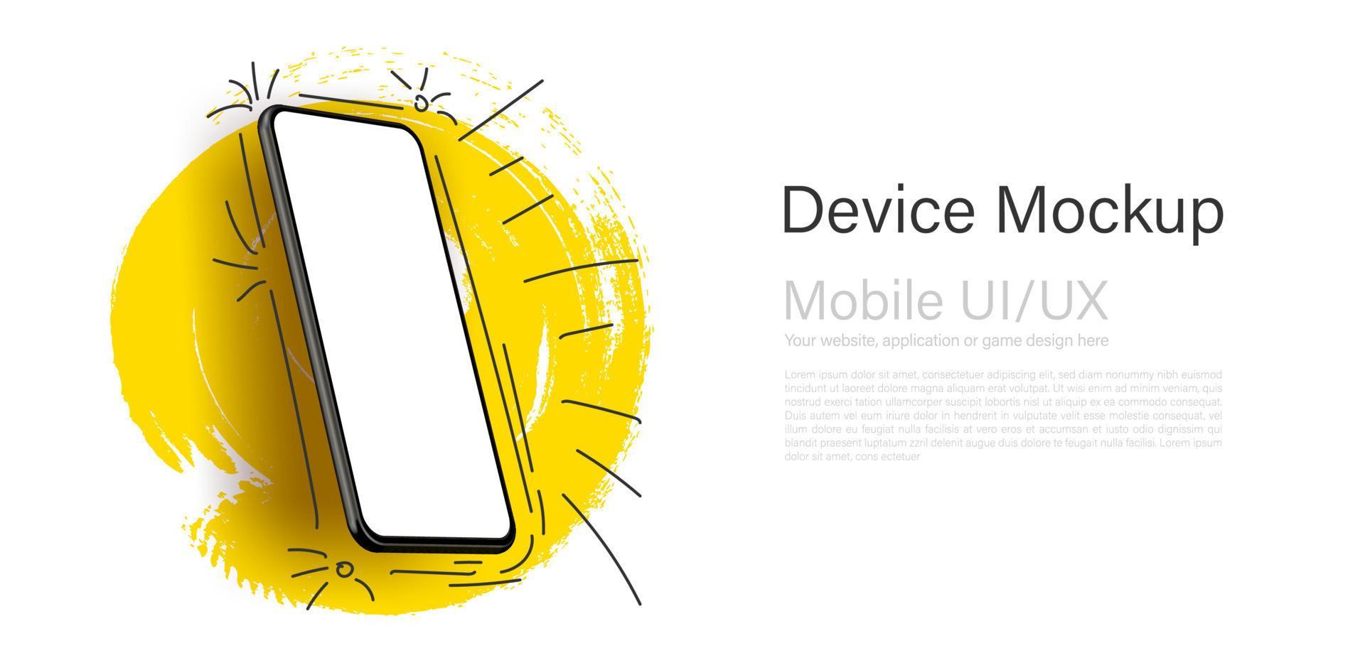 Modern color and geometric. Banner design template on the background of the mobile phone. Mobile ...