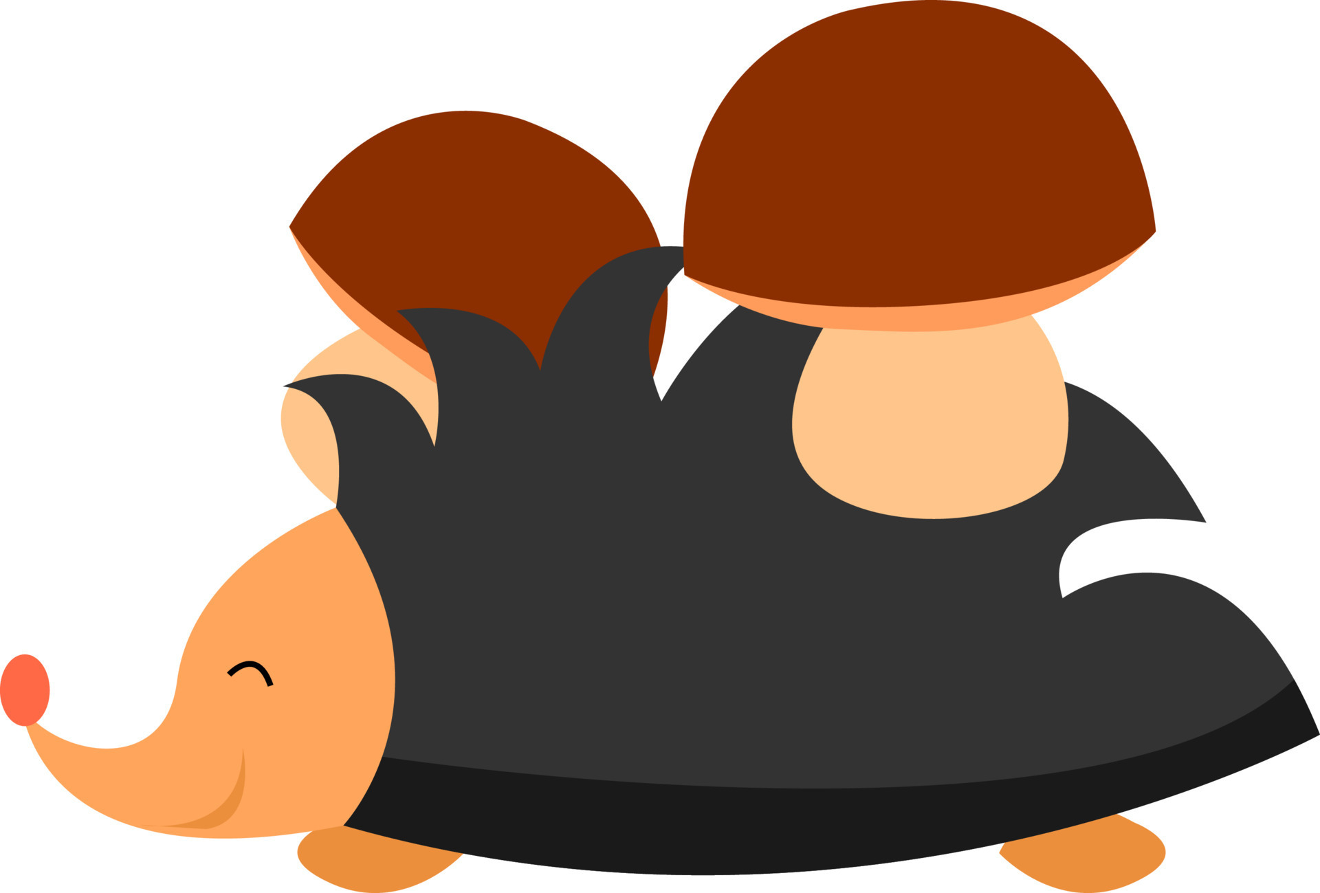 Hedgehog with mushroom, illustration, vector on white background ...