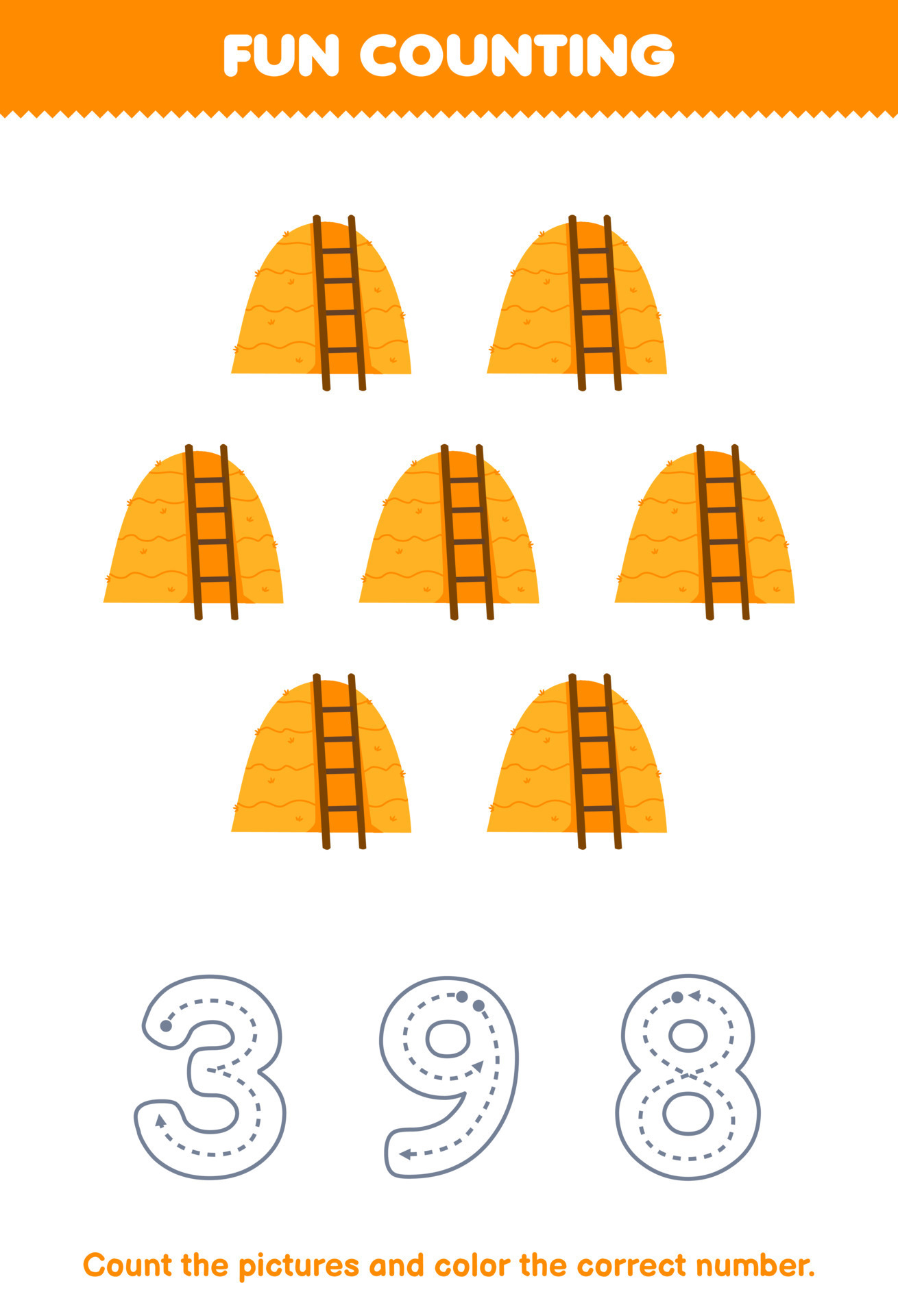 Education game for children count the pictures and color the correct ... Education game for children count the pictures and color the correct ...