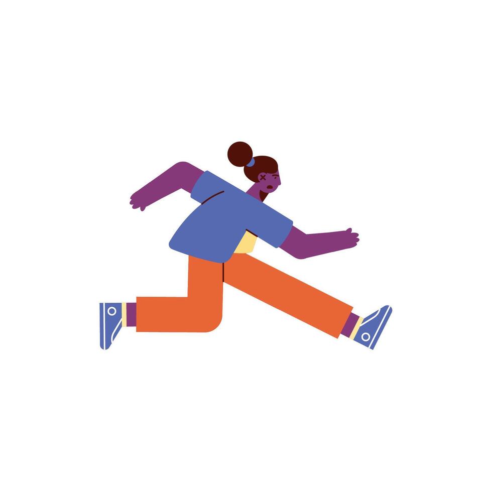 young afro woman running 13697548 Vector Art at Vecteezy
