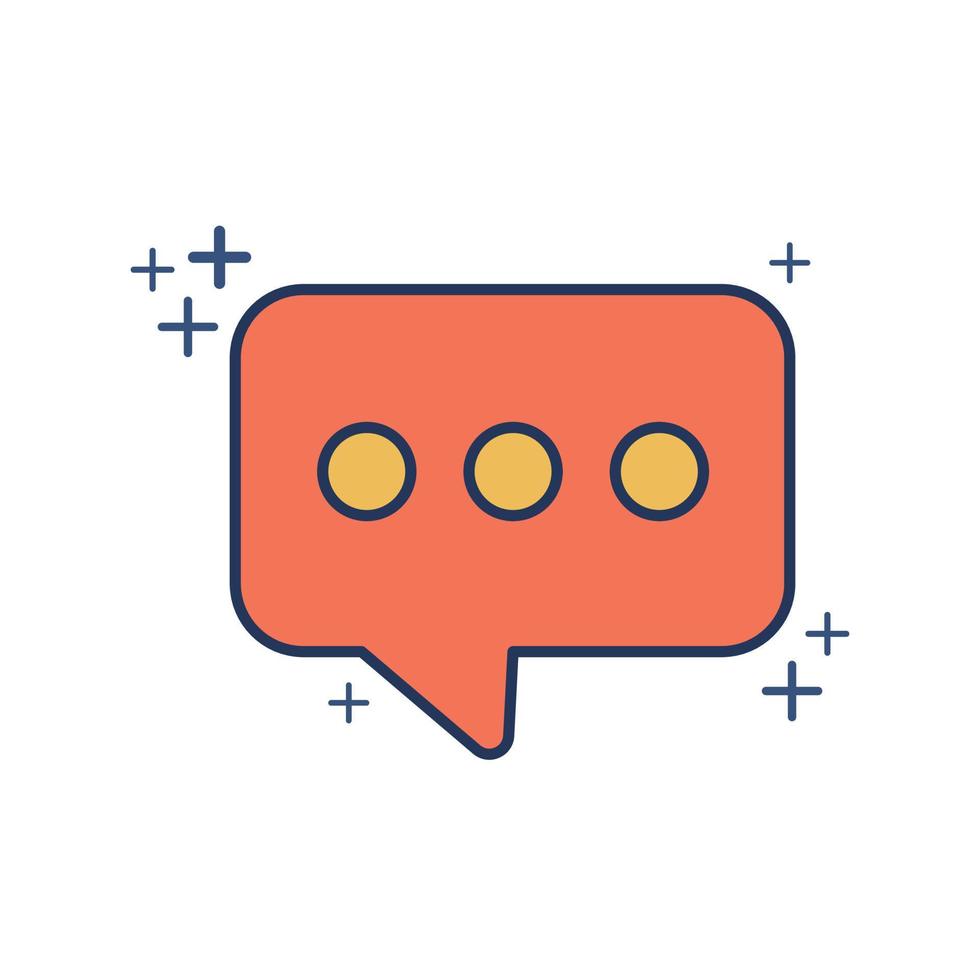 Chat Message Icon Vector Illustration Glyph Style Design With Color And Plus Sign Isolated On